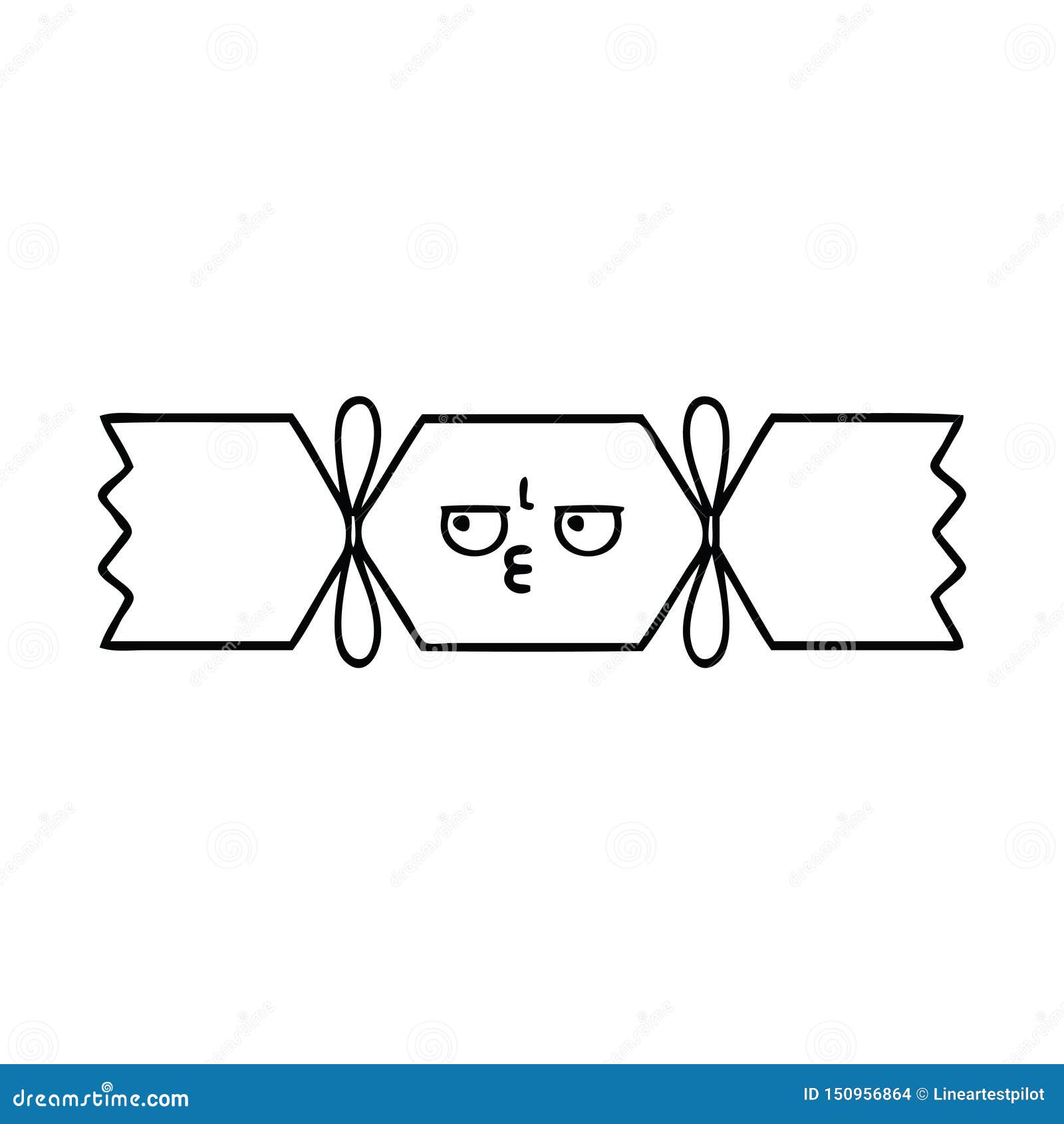 A Creative Line Drawing Cartoon Christmas Cracker Stock Vector ...