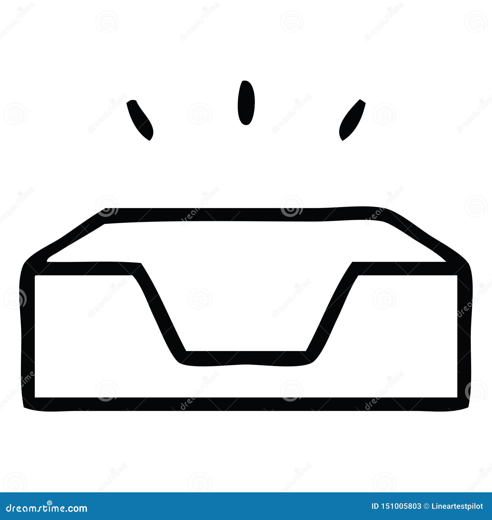 A Creative Line Drawing Cartoon Empty in Tray Stock Vector ...