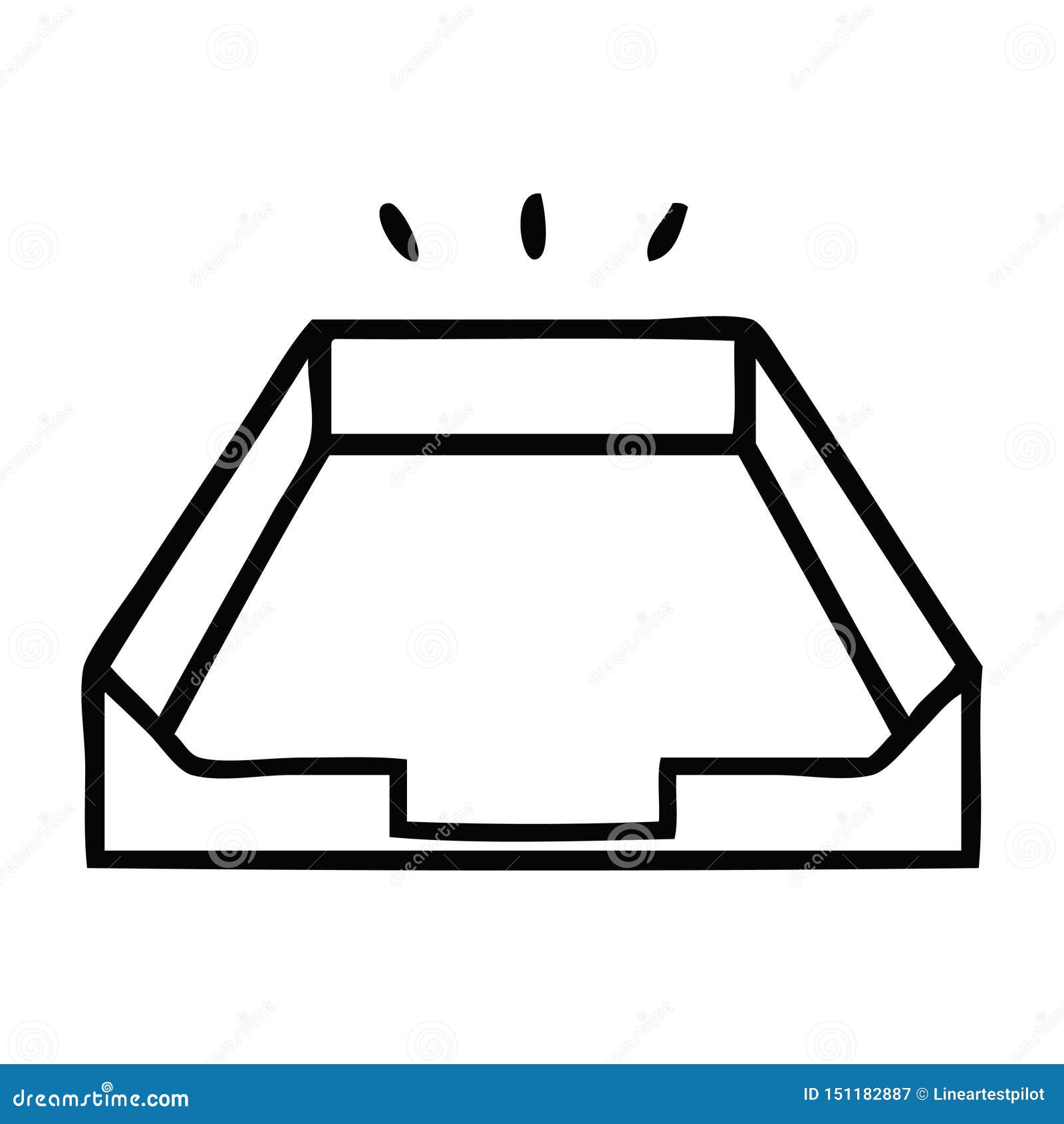 A Creative Line Drawing Cartoon Empty Tray Stock Vector - Illustration ...