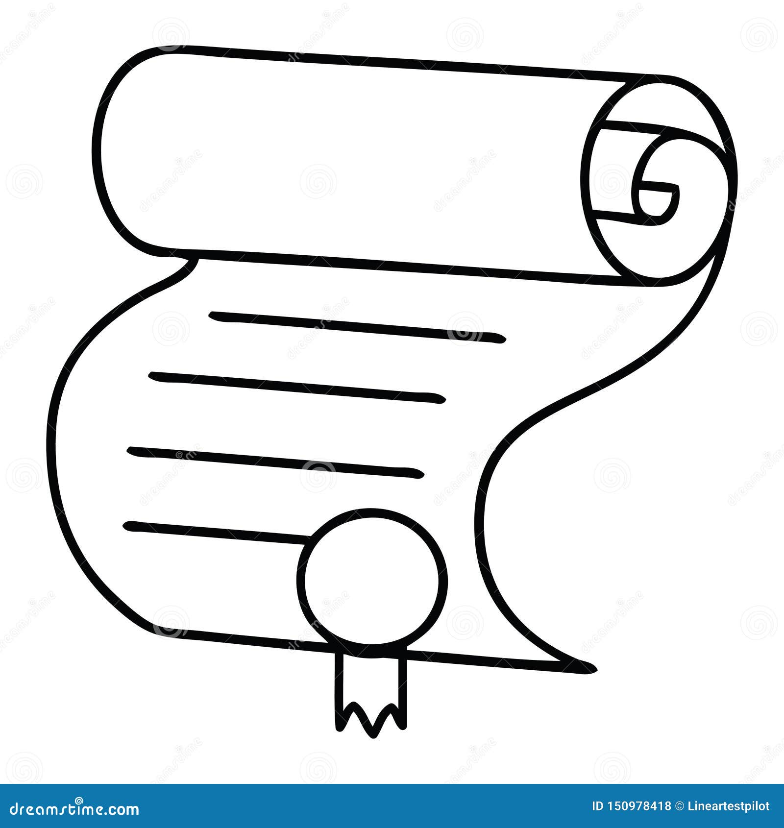 A Creative Line Drawing Cartoon Important Document Stock Vector ...