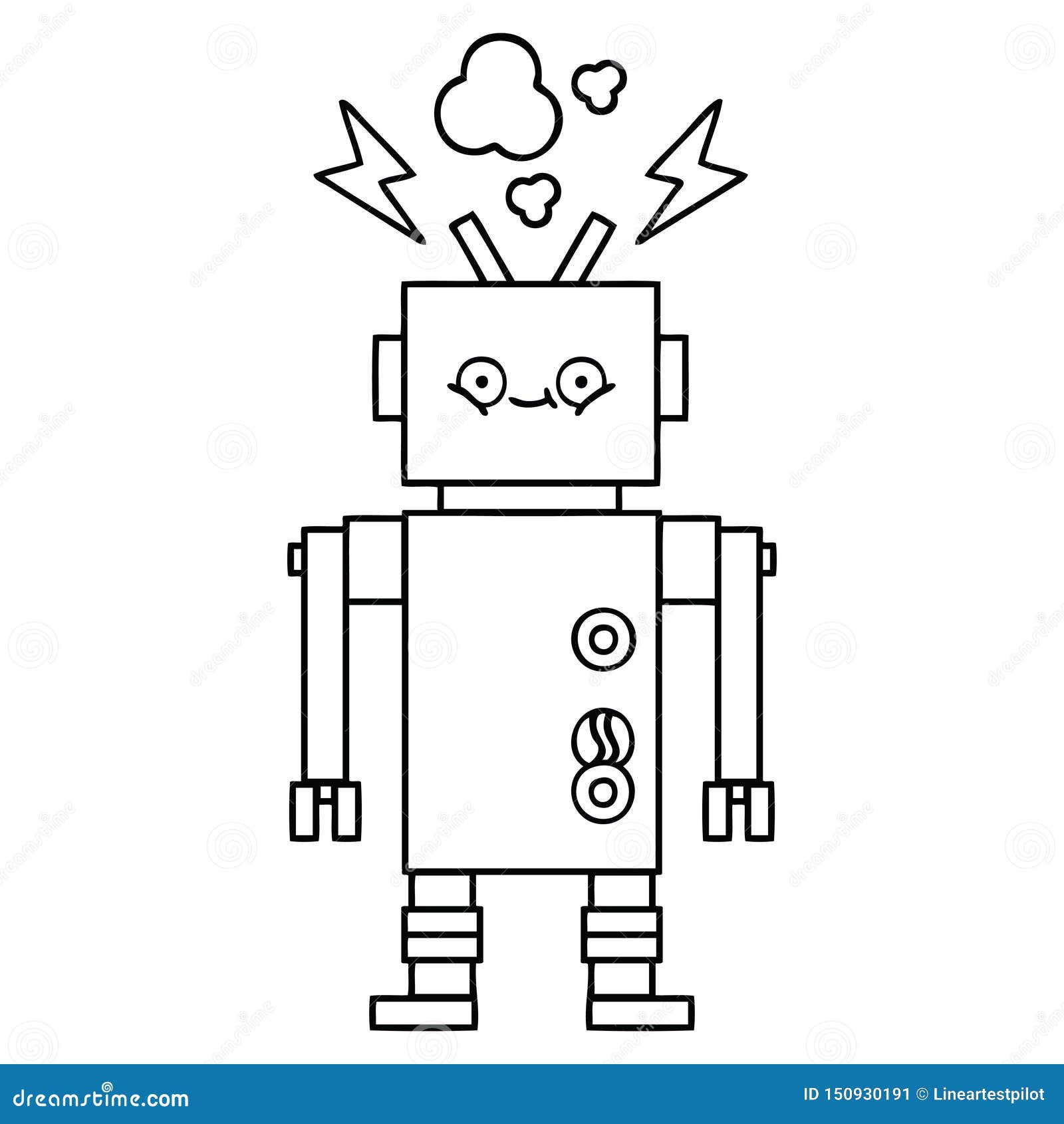 Malfunctioning Robot Distressed Icon Symbol Vector Illustration ...