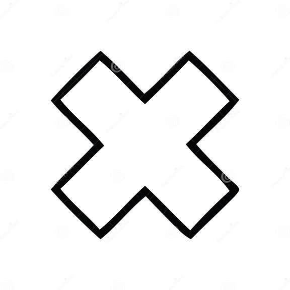 A Creative Line Drawing Cartoon Multiplication Symbol Stock Vector ...