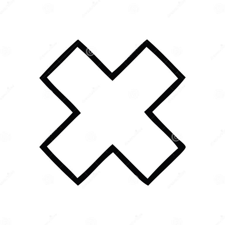 A Creative Line Drawing Cartoon Multiplication Symbol Stock Vector ...