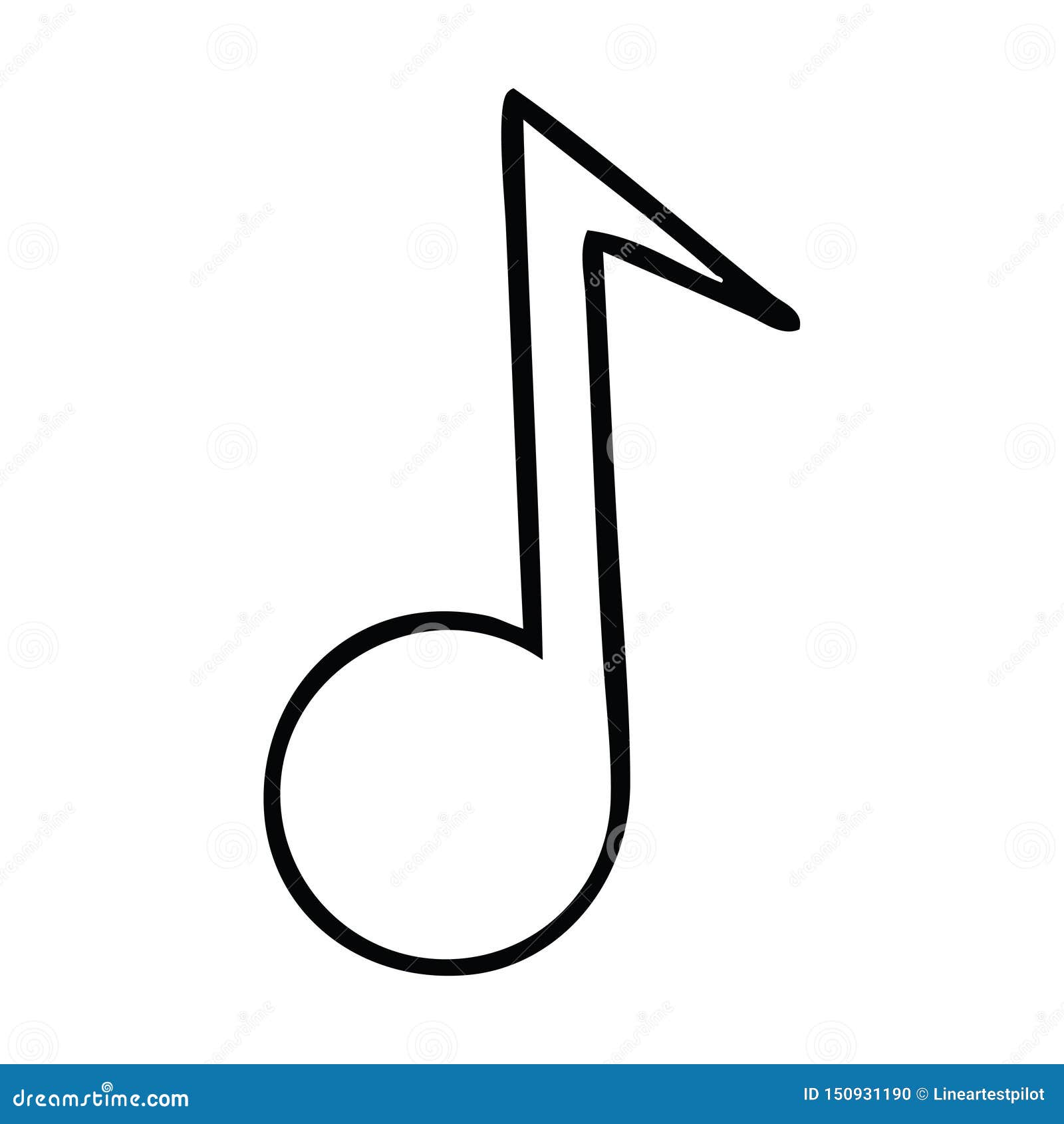 A Creative Line Drawing Cartoon Musical Note Stock Vector ...