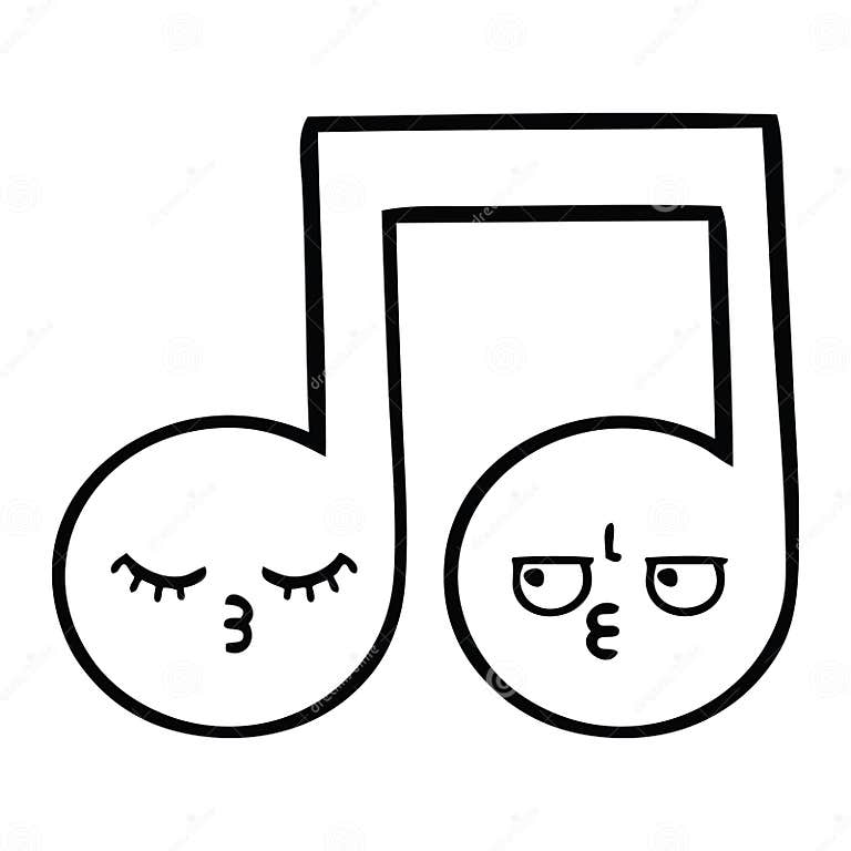 A Creative Line Drawing Cartoon Musical Note Stock Vector ...