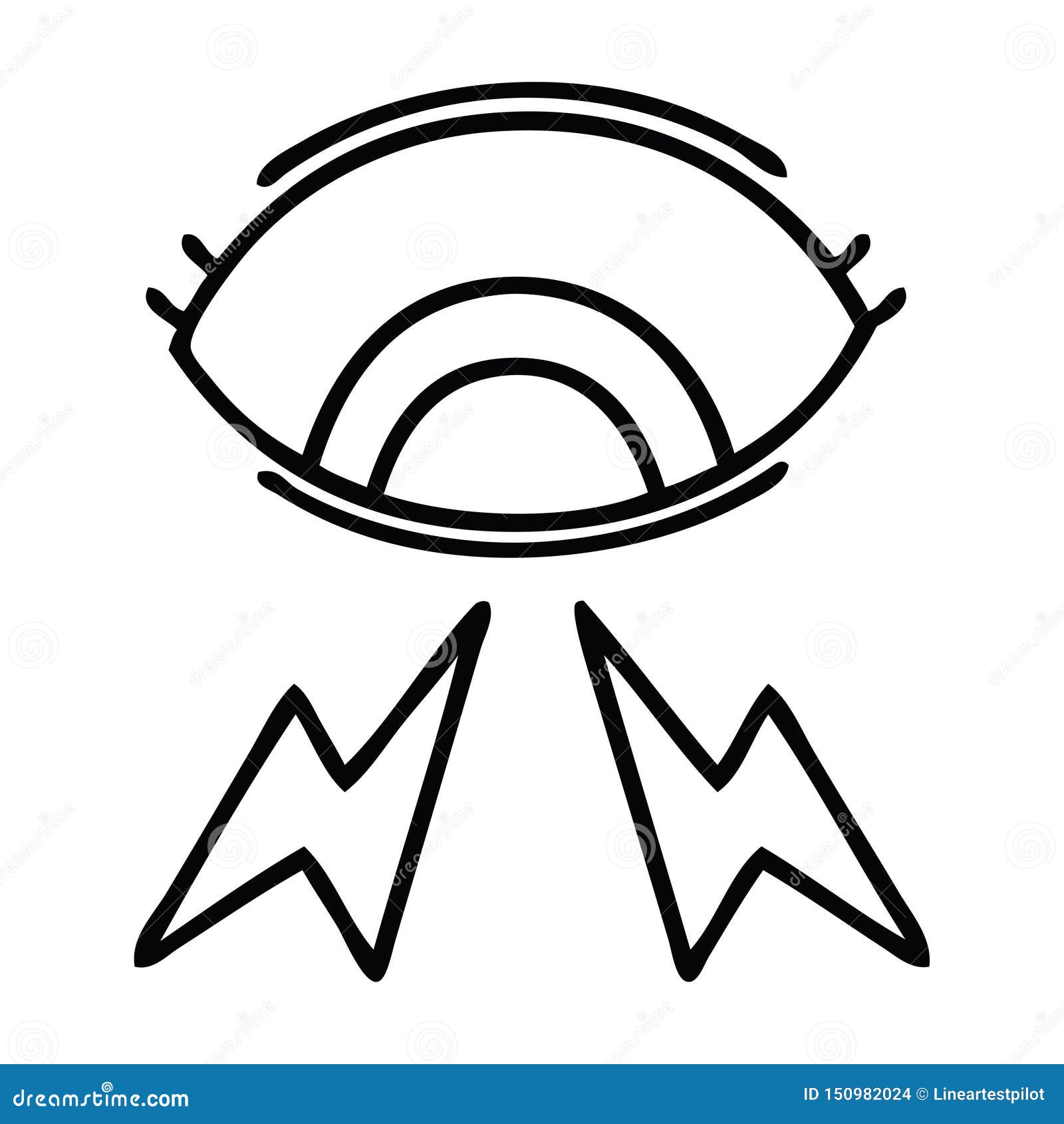 A Creative Line Drawing Cartoon Mystic Eye Stock Vector - Illustration ...