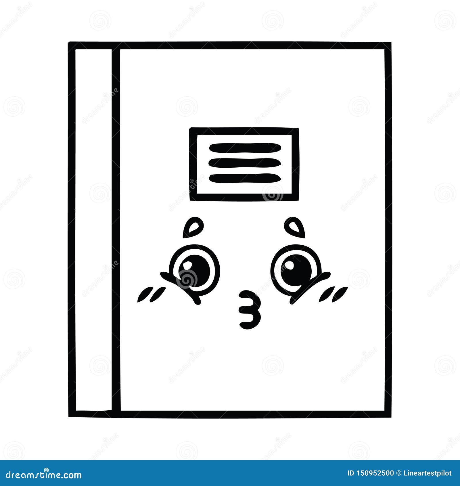 A Creative Line Drawing Cartoon Notebook Stock Vector - Illustration of ...