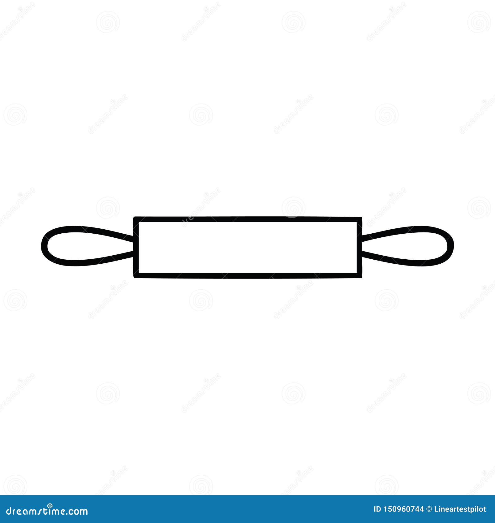 A Creative Line Drawing Cartoon Rolling Pin Stock Vector - Illustration ...