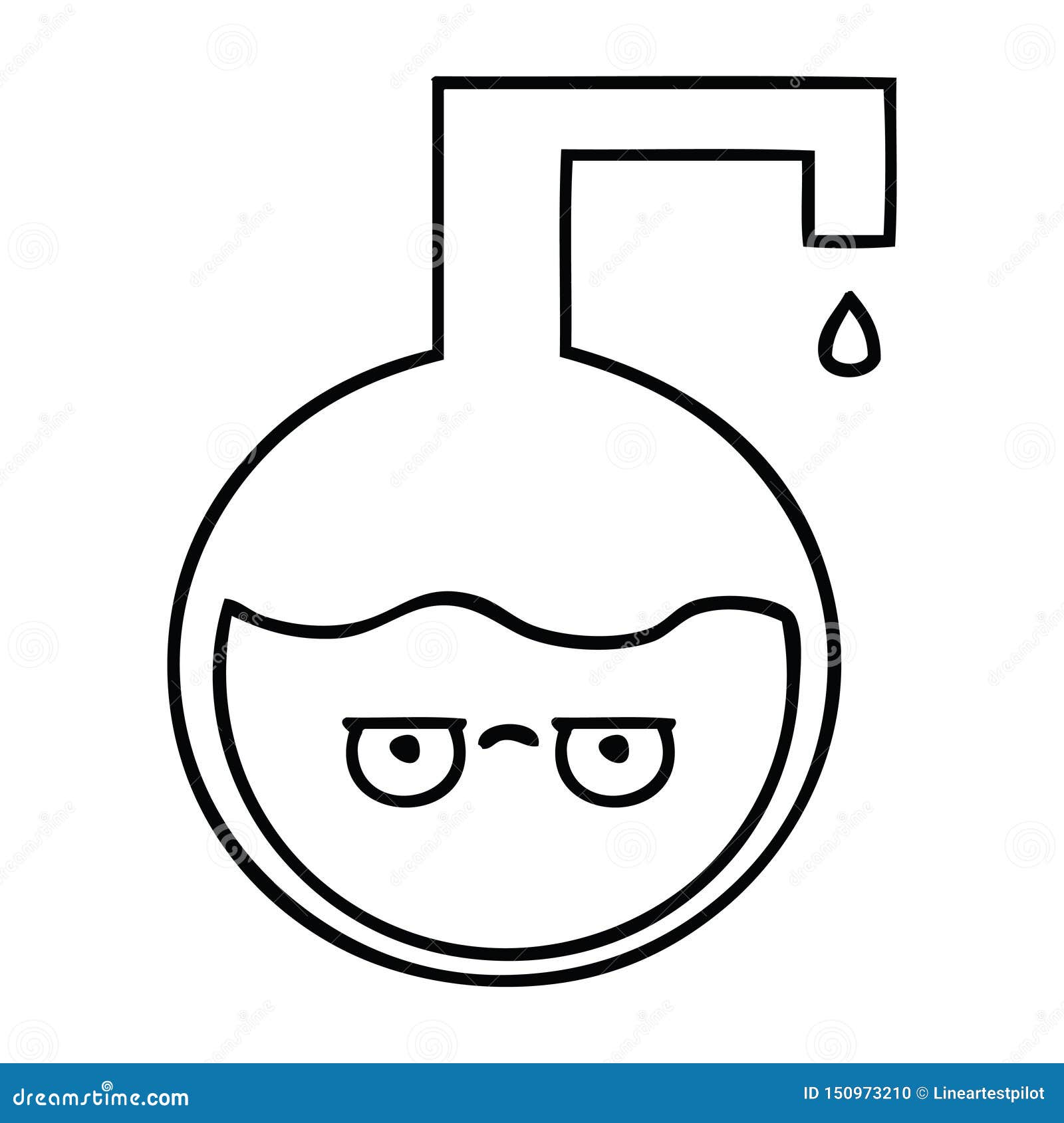 A Creative Line Drawing Cartoon Science Experiment Stock Vector ...