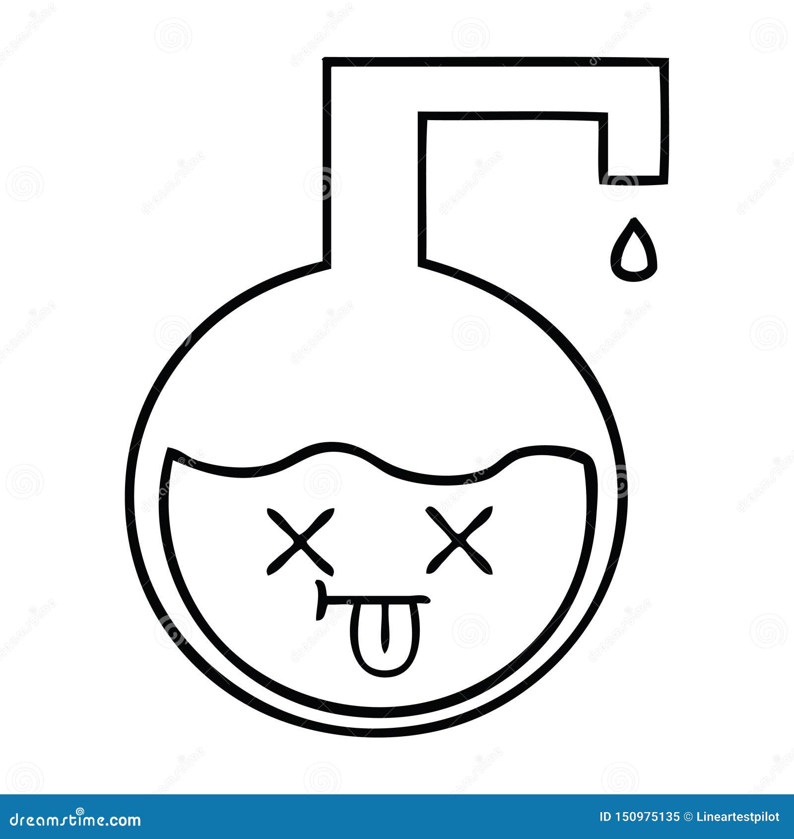 A Creative Line Drawing Cartoon Science Experiment Stock Vector ...