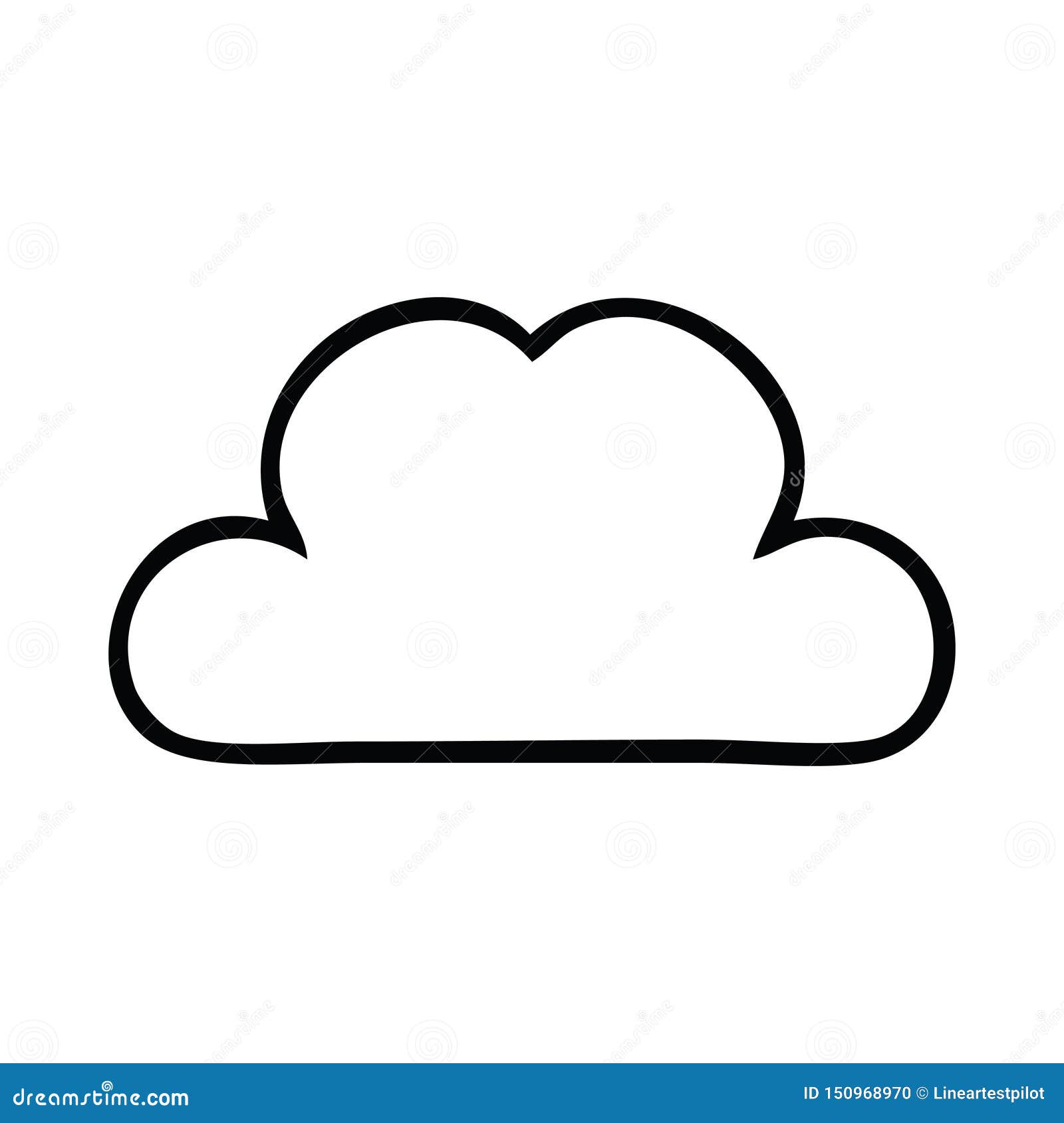 A Creative Line Drawing Cartoon Storm Cloud Stock Vector - Illustration ...