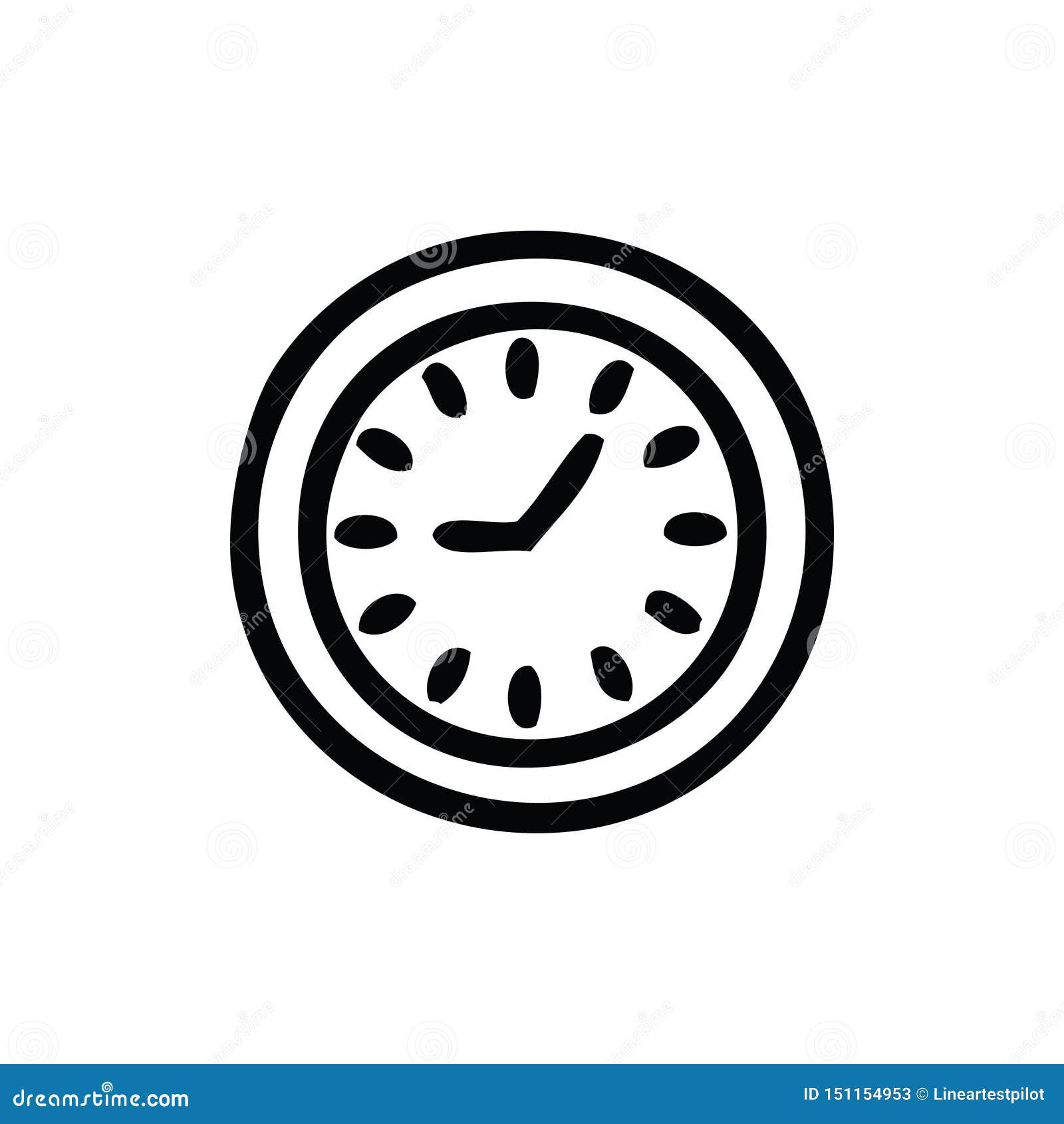 Cartoon Wall Clock Time Cute Illustration Retro Freehand Free Hand ...