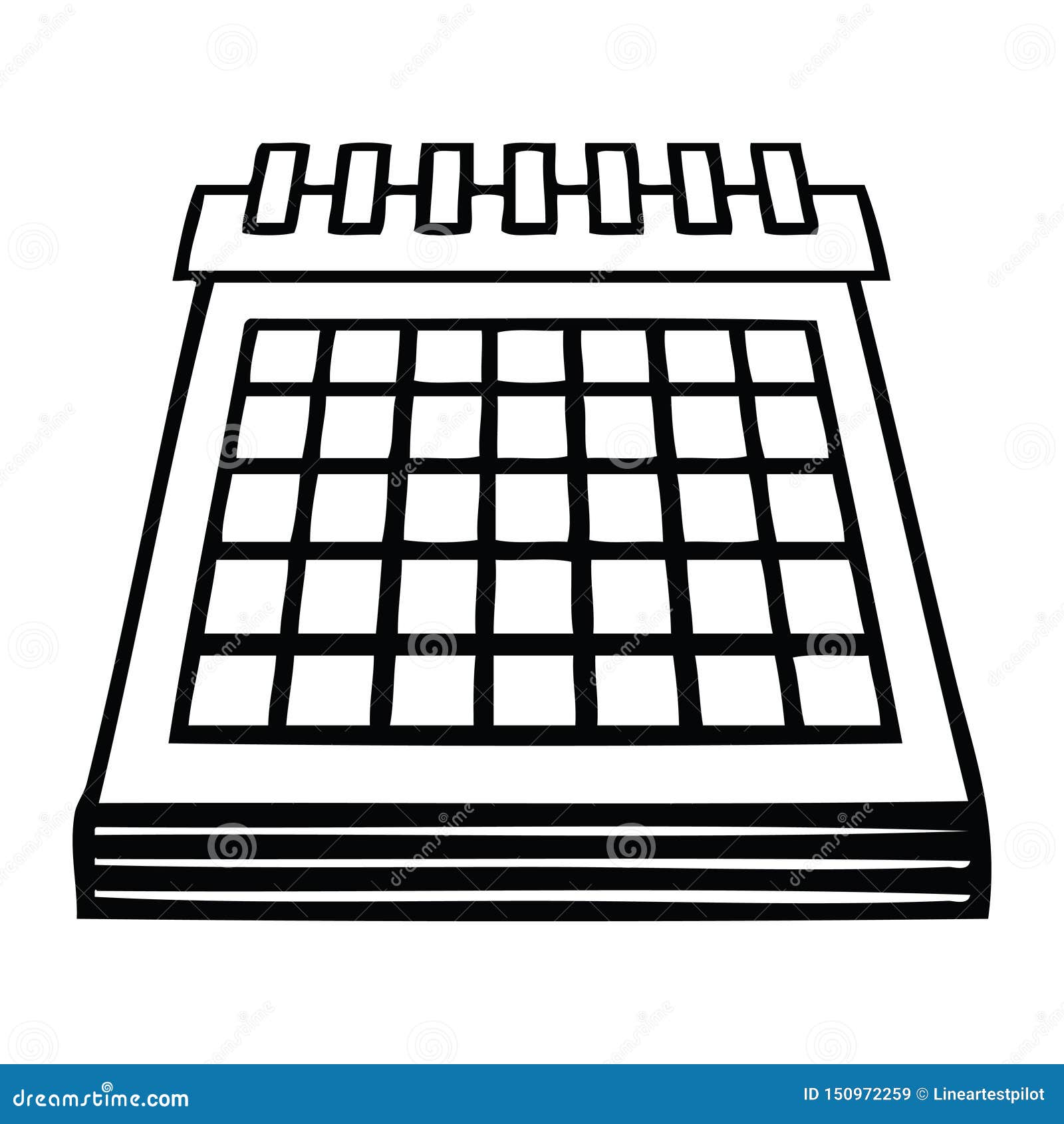 A Creative Line Drawing Cartoon Work Calendar Stock Vector ...