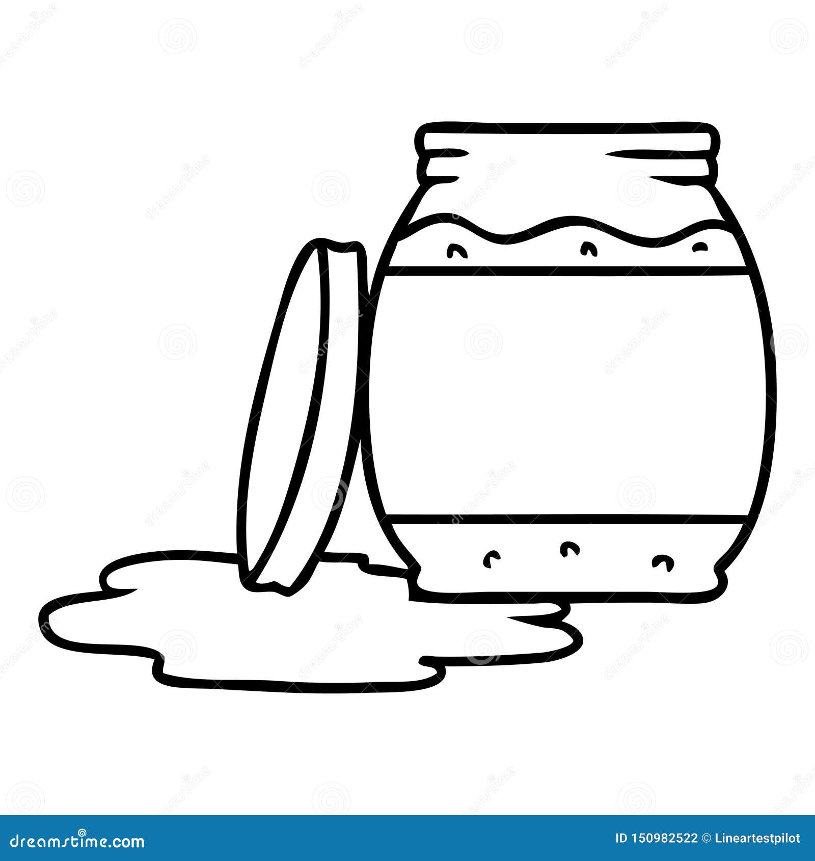 A Creative Line Drawing Doodle of a Strawberry Jam Stock Vector ...