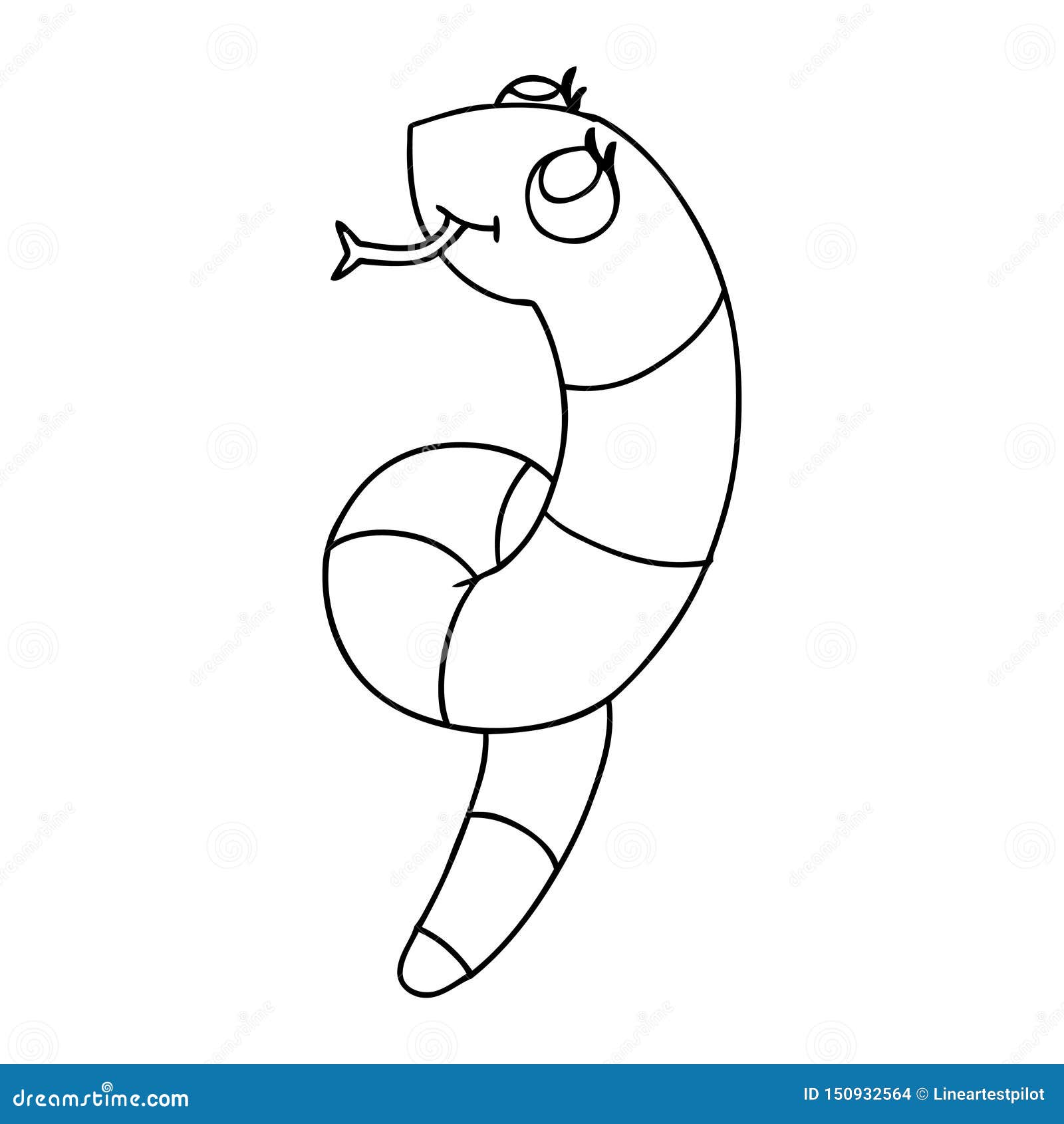 A Creative Line Drawing Kawaii of a Cute Snake Stock Vector ...
