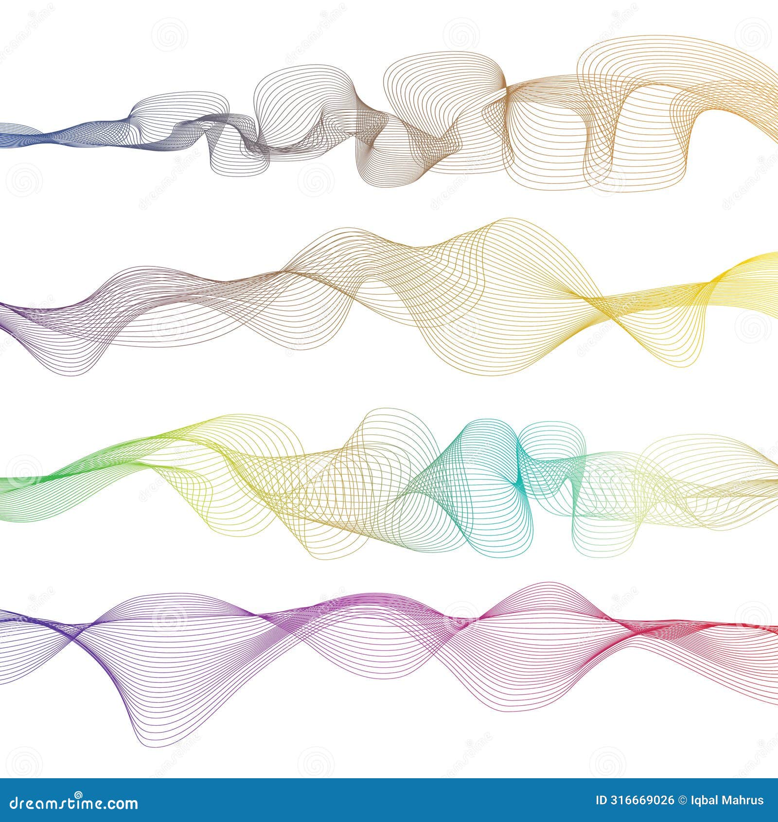 Set of Colorful Wave Design Elements Stock Photo - Image of background ...