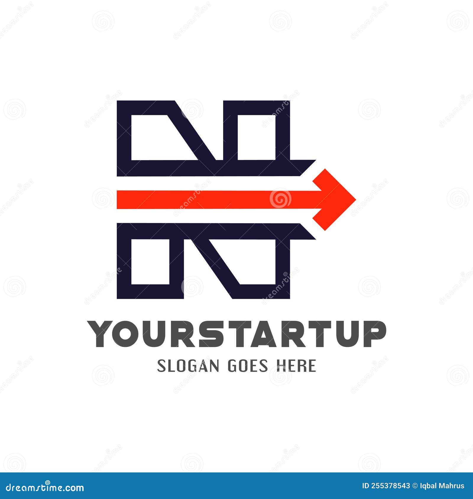 Short Dash Blended with Alphabet for Start Up Company Logo Stock Vector ...