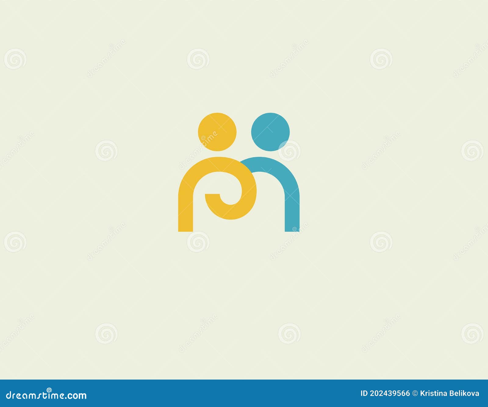 Linear Bright Abstract Logo Icon Image of Two People for a Business ...