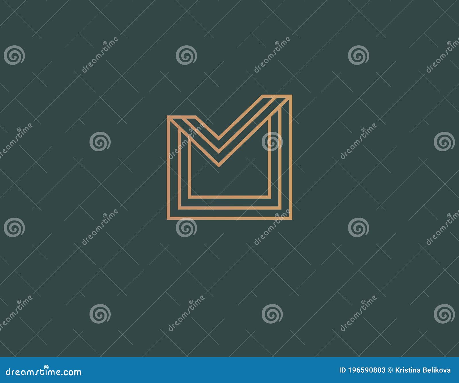 Creative Linear Gold Logo Letter M Stock Vector - Illustration of ...