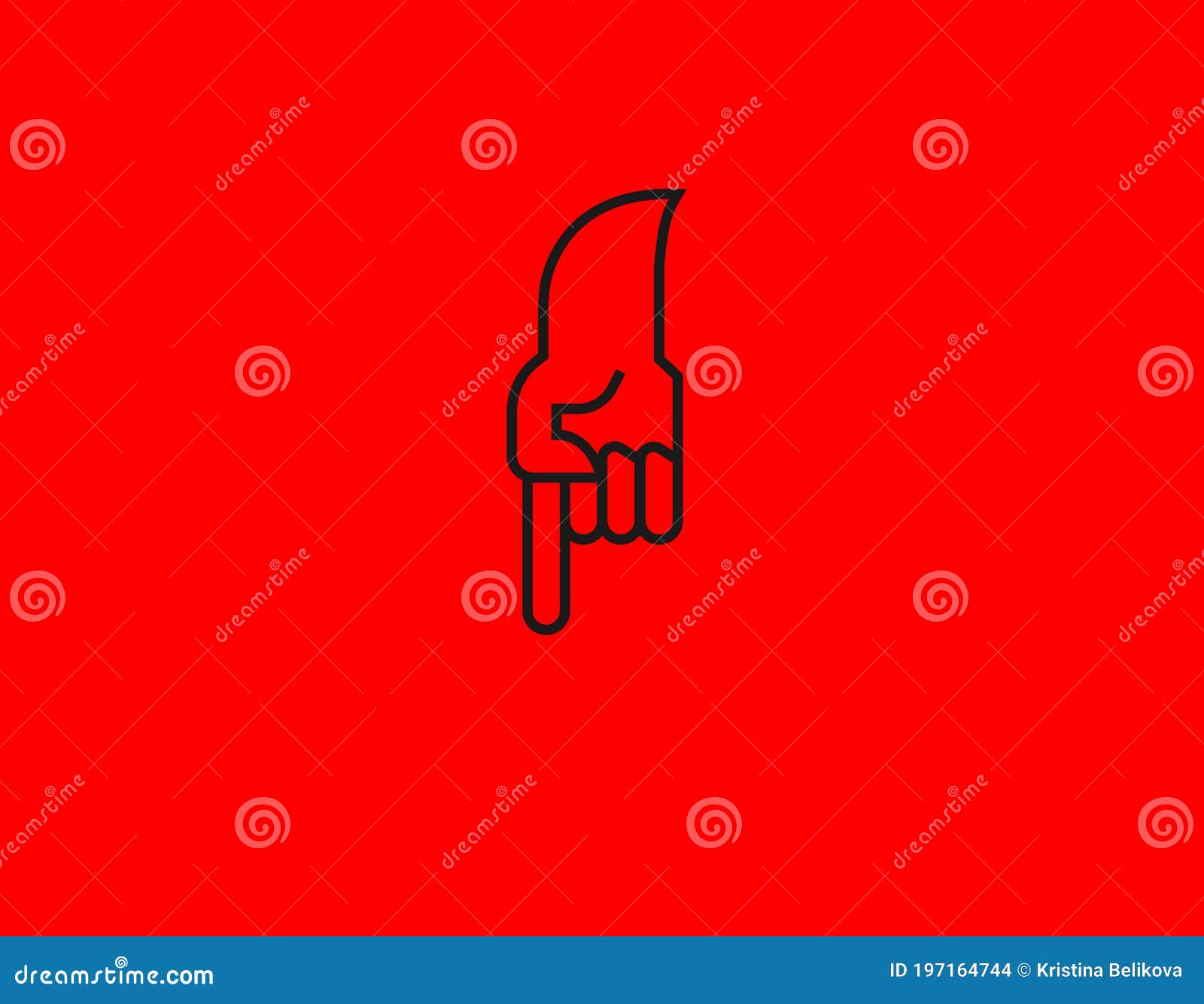 Creative Linear Logo Hand Icon on Red Background for Business Company ...