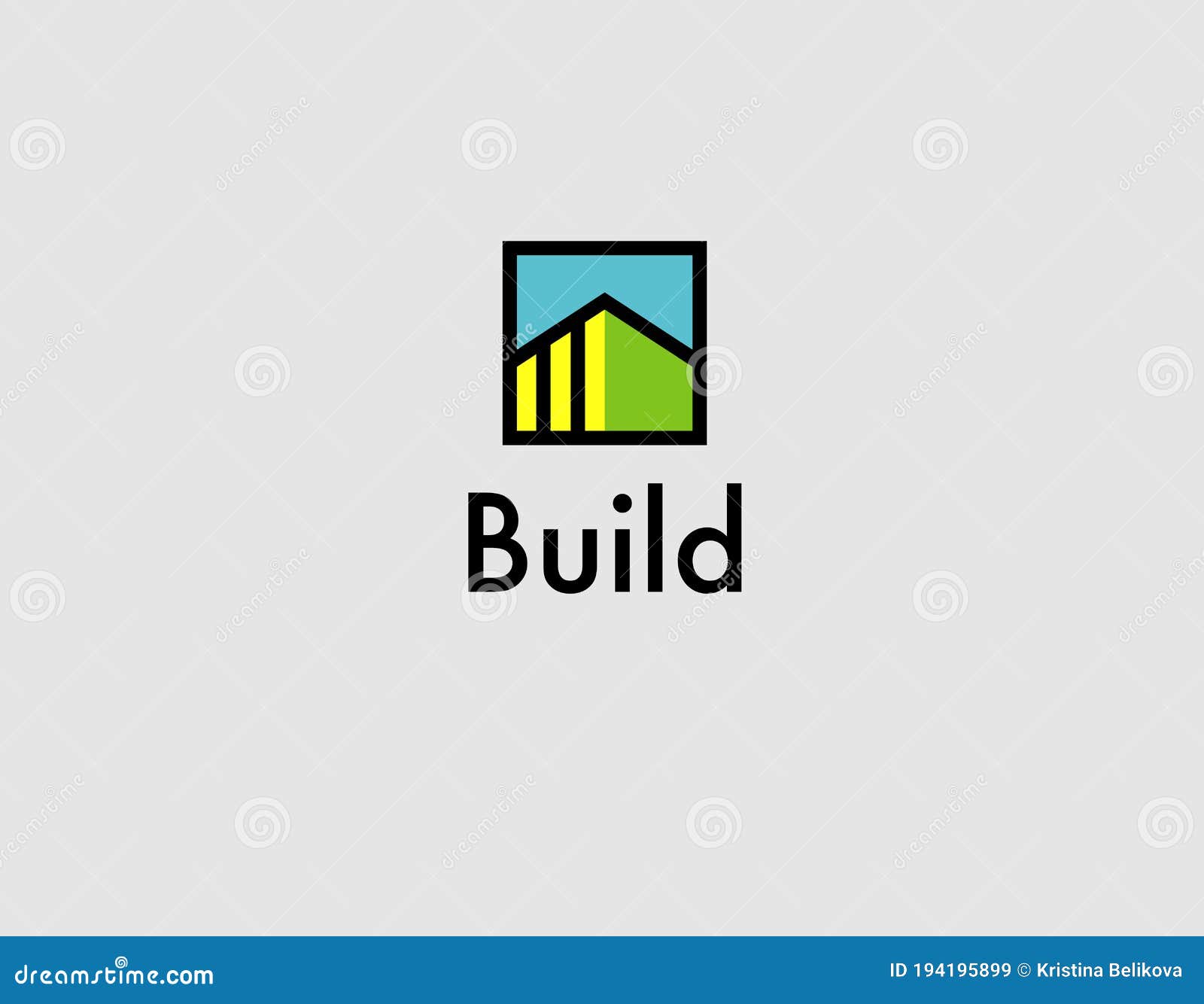 Creative Linear Logo Icon of Building for Construction Company Stock ...
