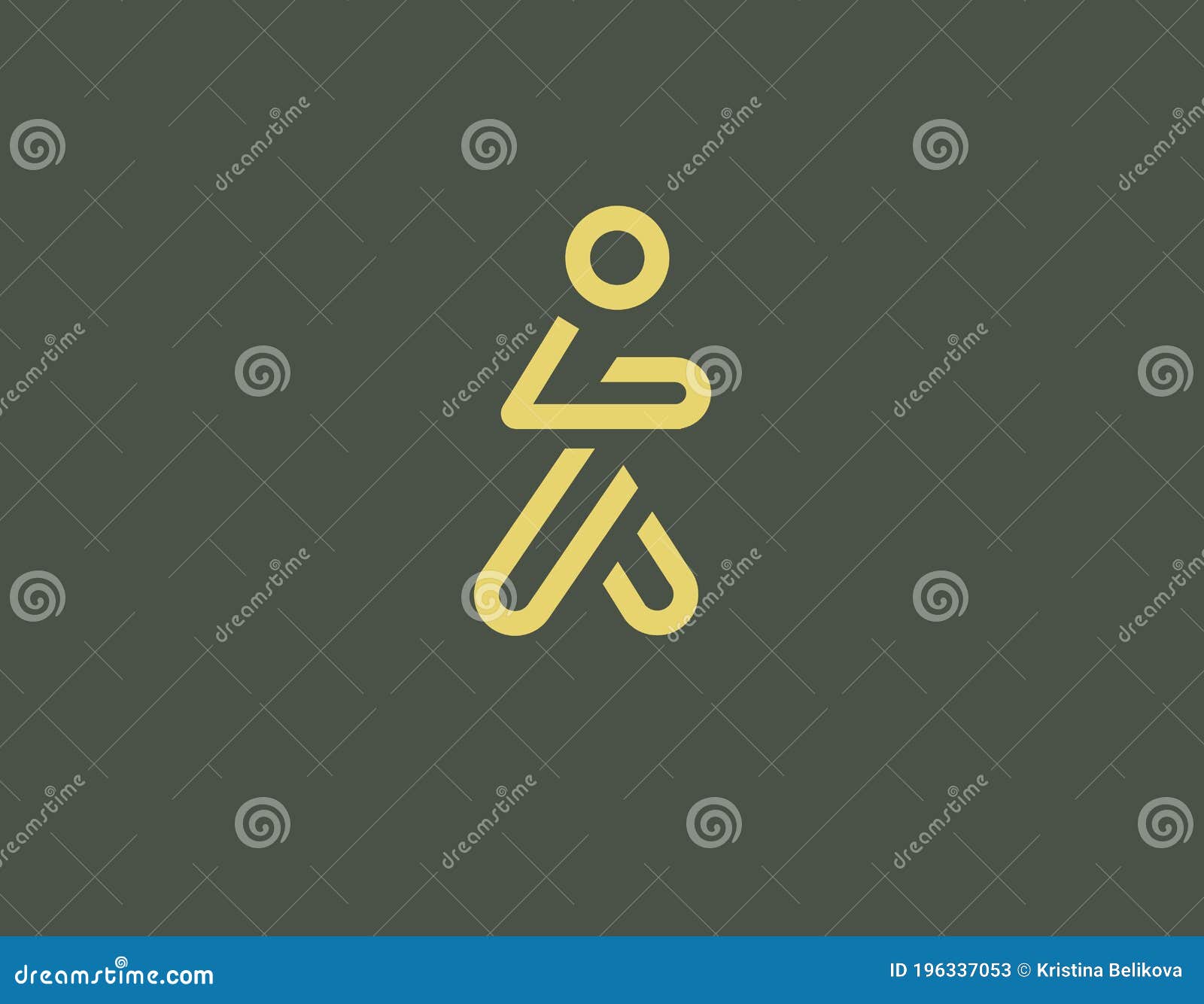 Creative Linear Logo Icon Man Pictogram Stock Vector - Illustration of ...