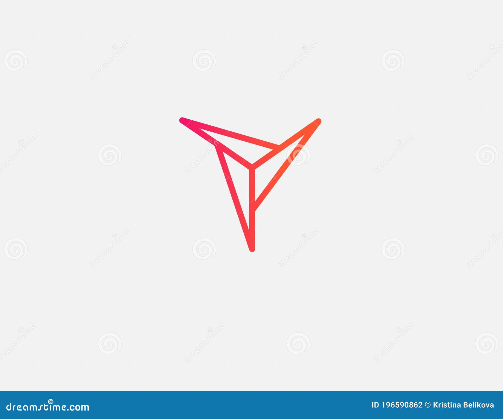 Creative Linear Logo Icon Three Triangles Stock Vector - Illustration ...
