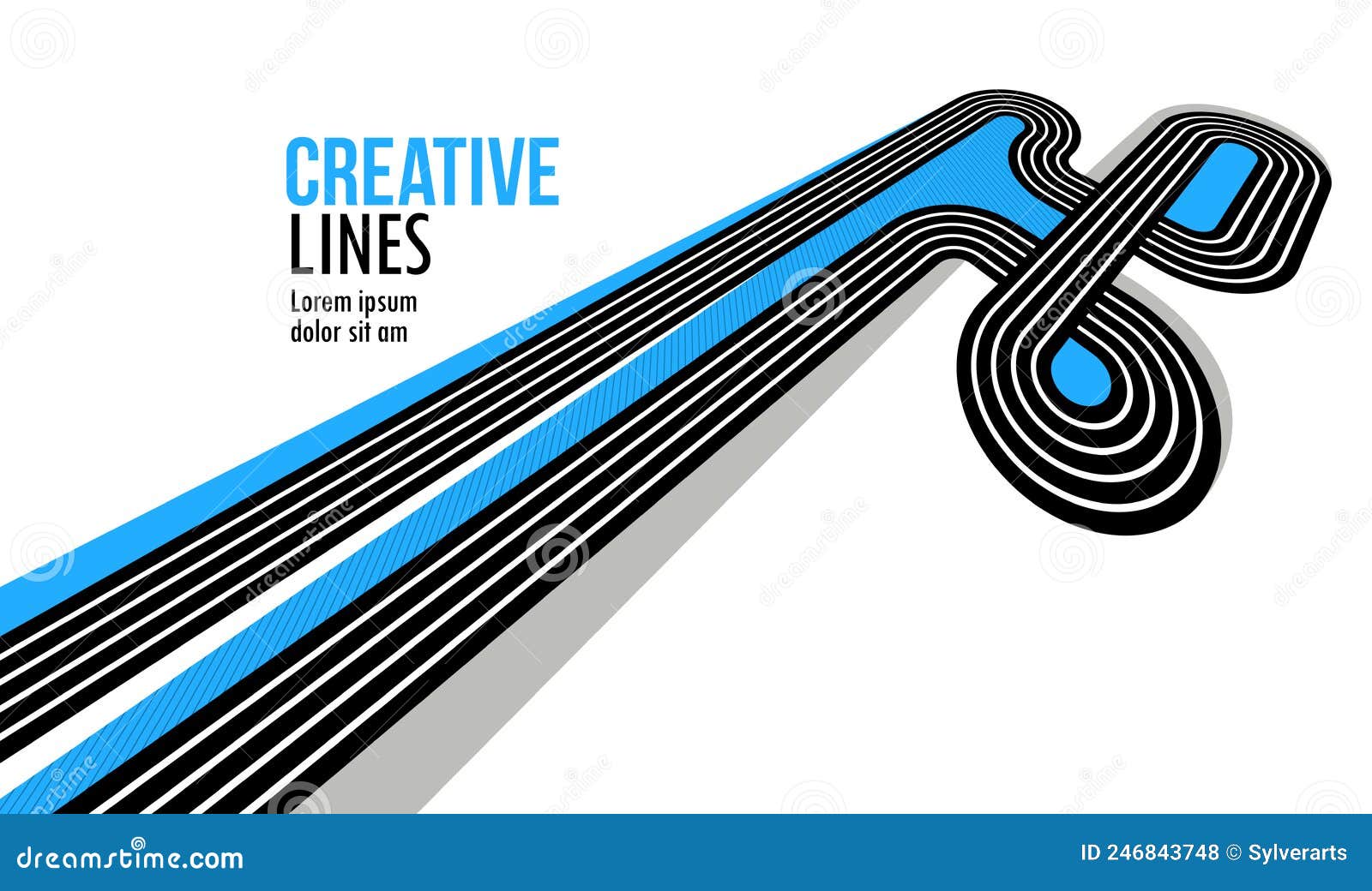 Creative Lines Vector Abstract Background, 3D Perspective Linear ...