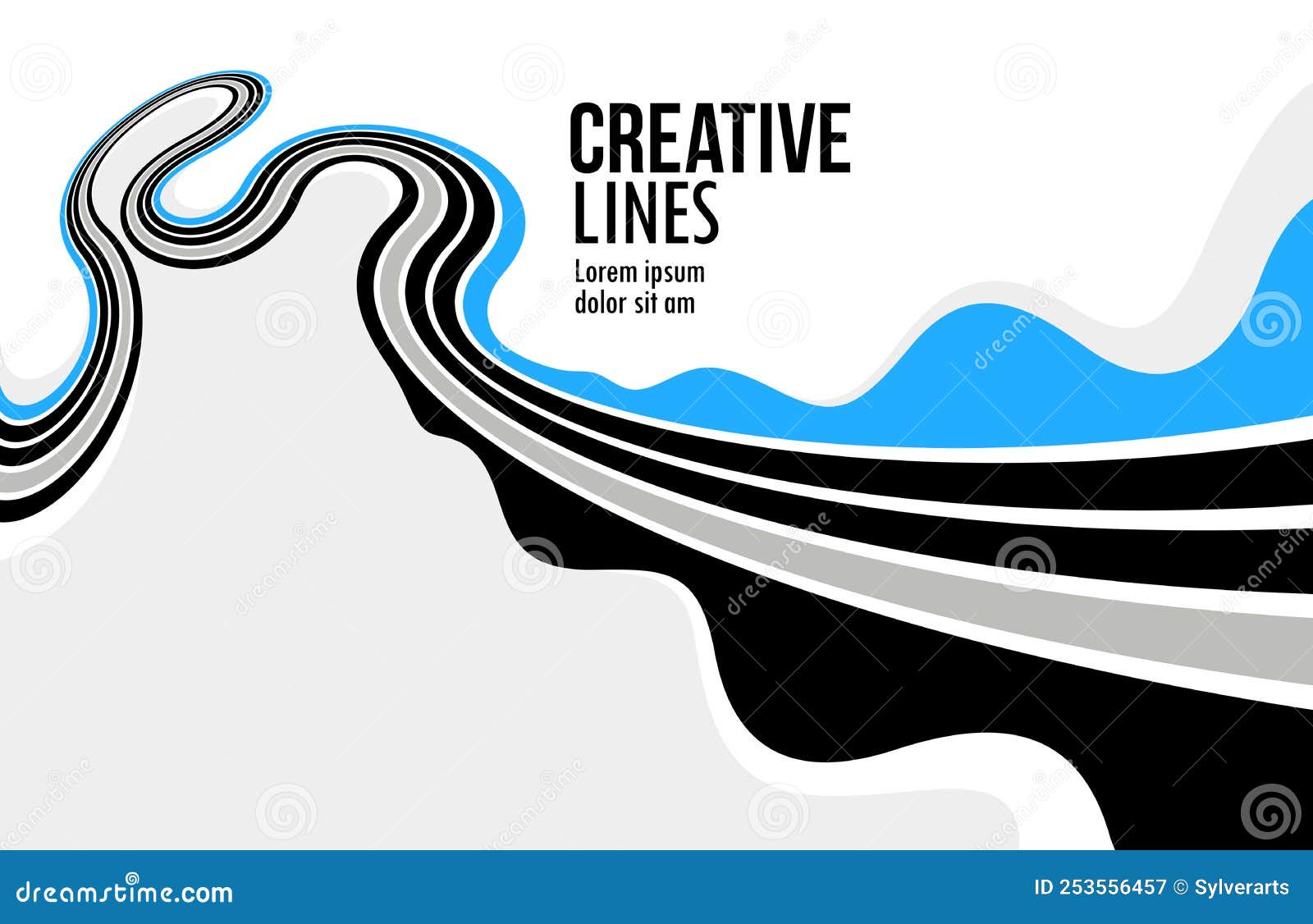 Creative Lines Vector Abstract Background, 3D Perspective Linear ...