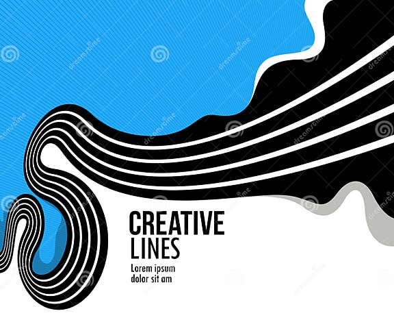 Creative Lines Vector Abstract Background, 3D Perspective Linear ...