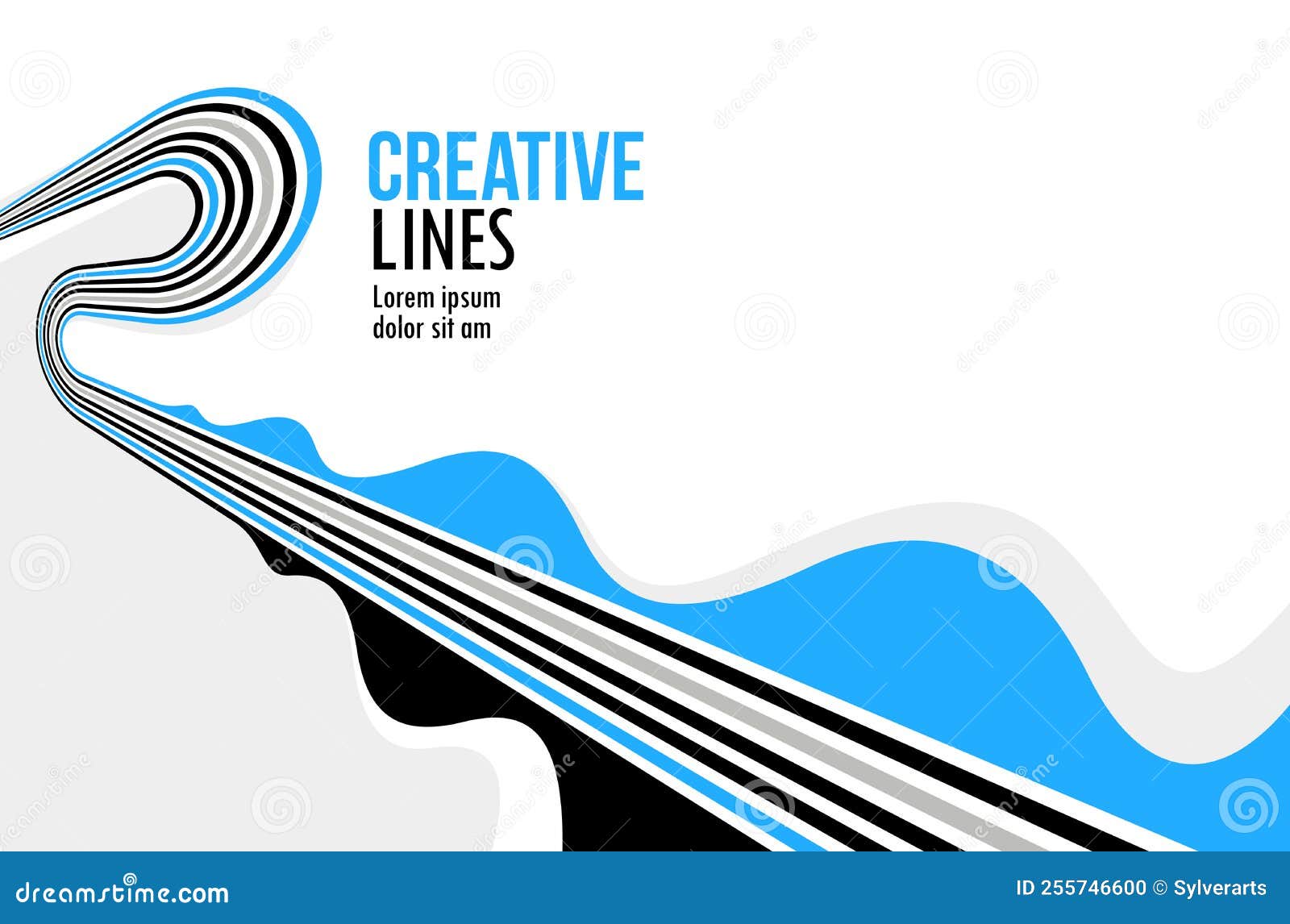 Creative Lines Vector Abstract Background, 3D Perspective Linear ...