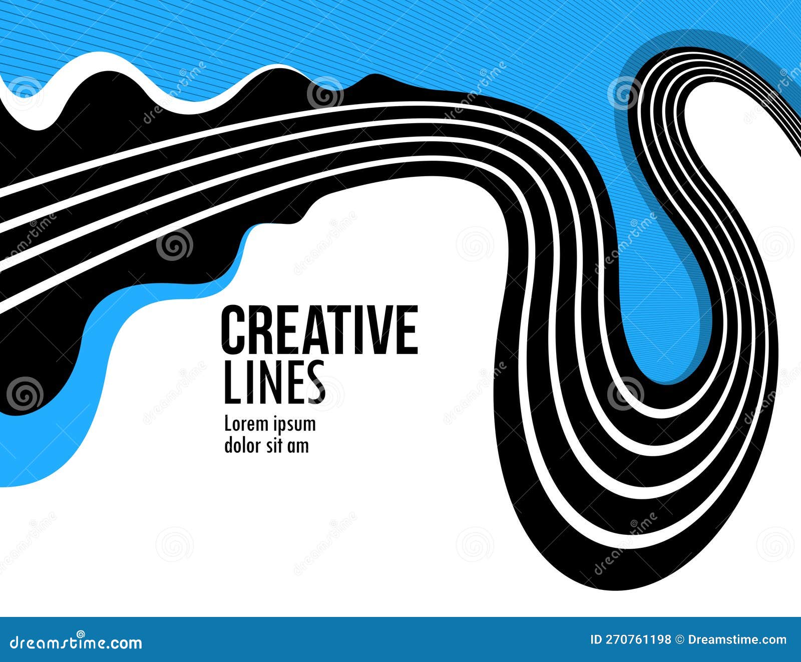 Creative Lines Vector Abstract Background, 3D Perspective Linear ...