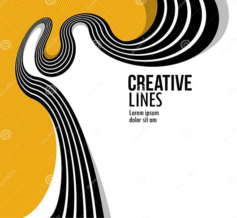 Creative Lines Vector Abstract Background, 3D Perspective Linear ...