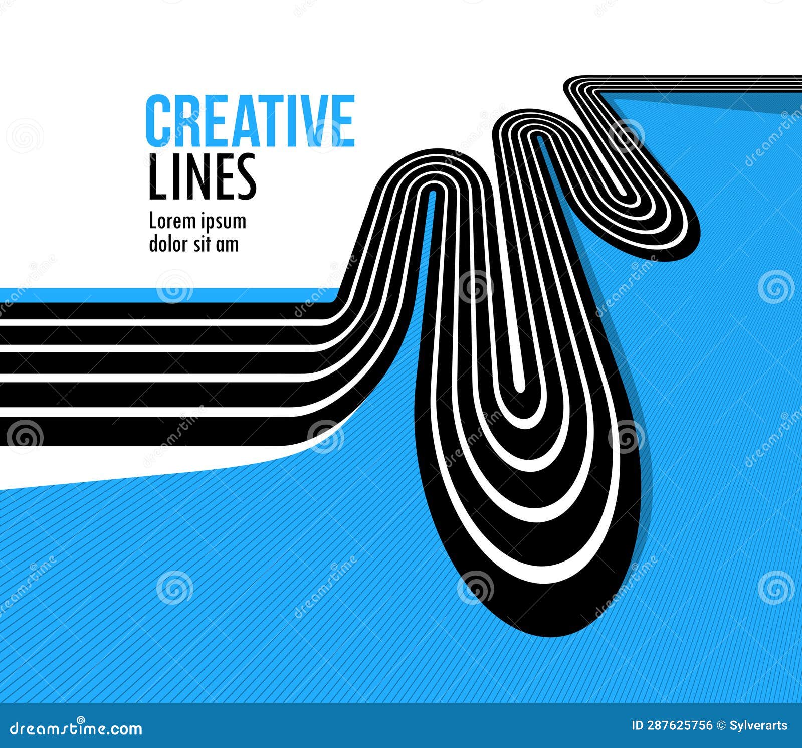 Creative Lines Vector Abstract Background, 3D Perspective Linear ...
