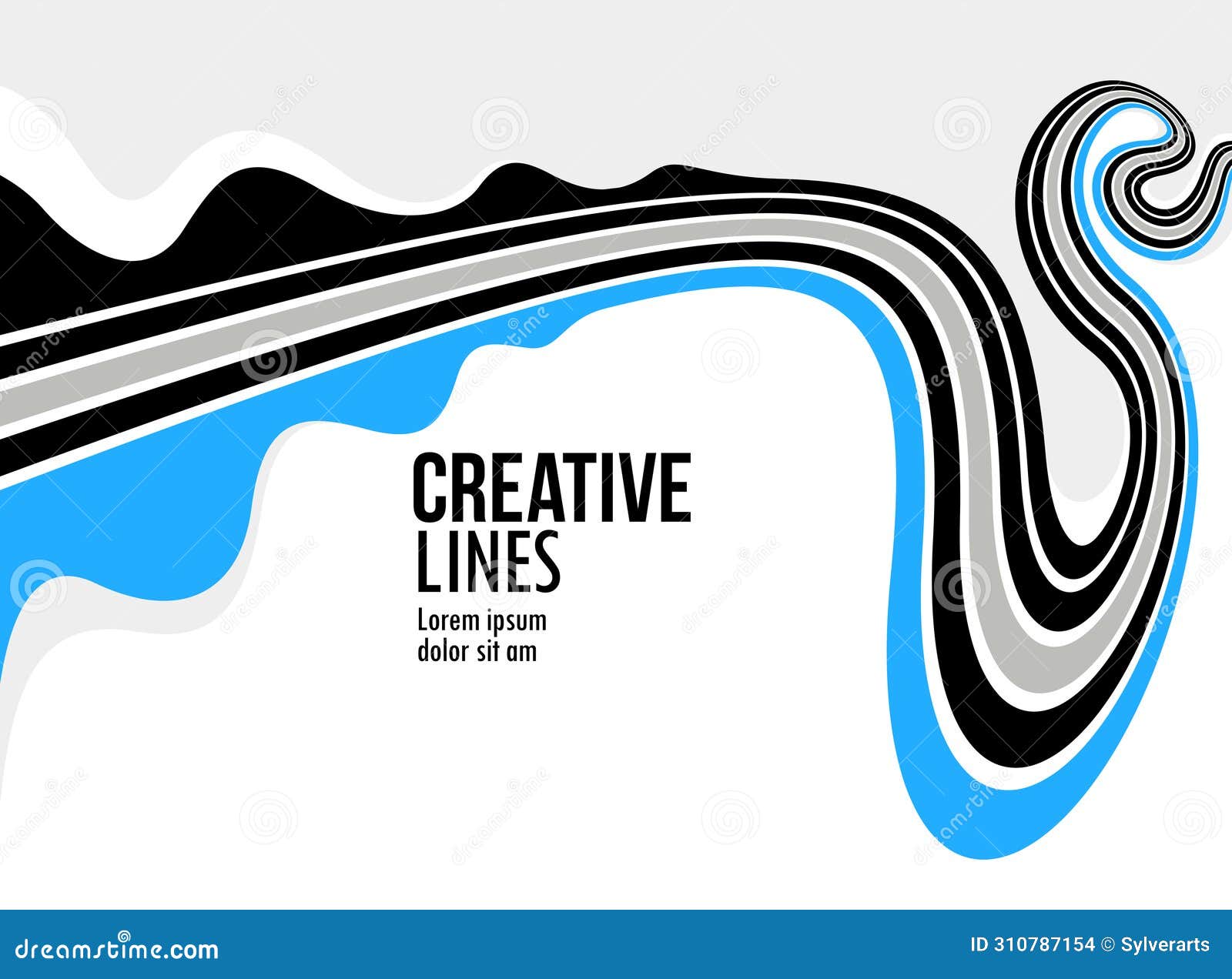 Creative Lines Vector Abstract Background, 3D Perspective Linear ...