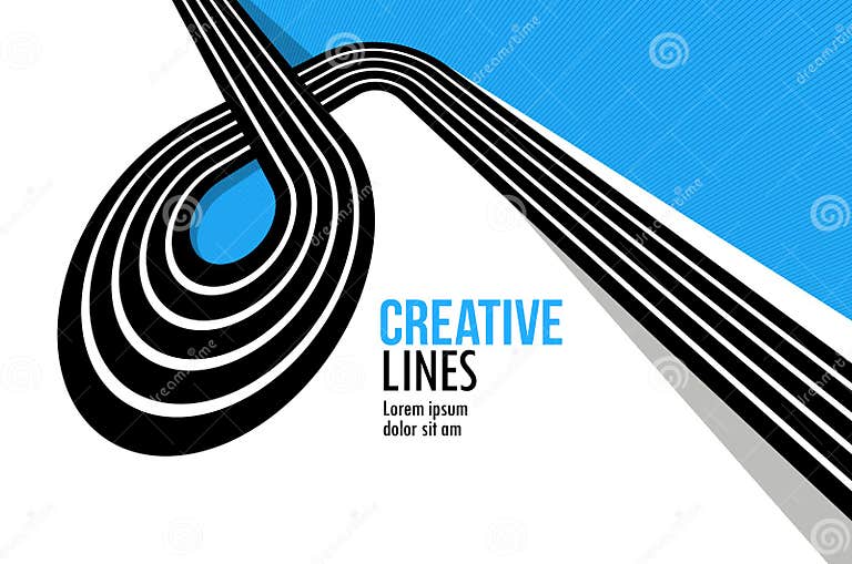 Creative Lines Vector Abstract Background, 3D Perspective Linear ...