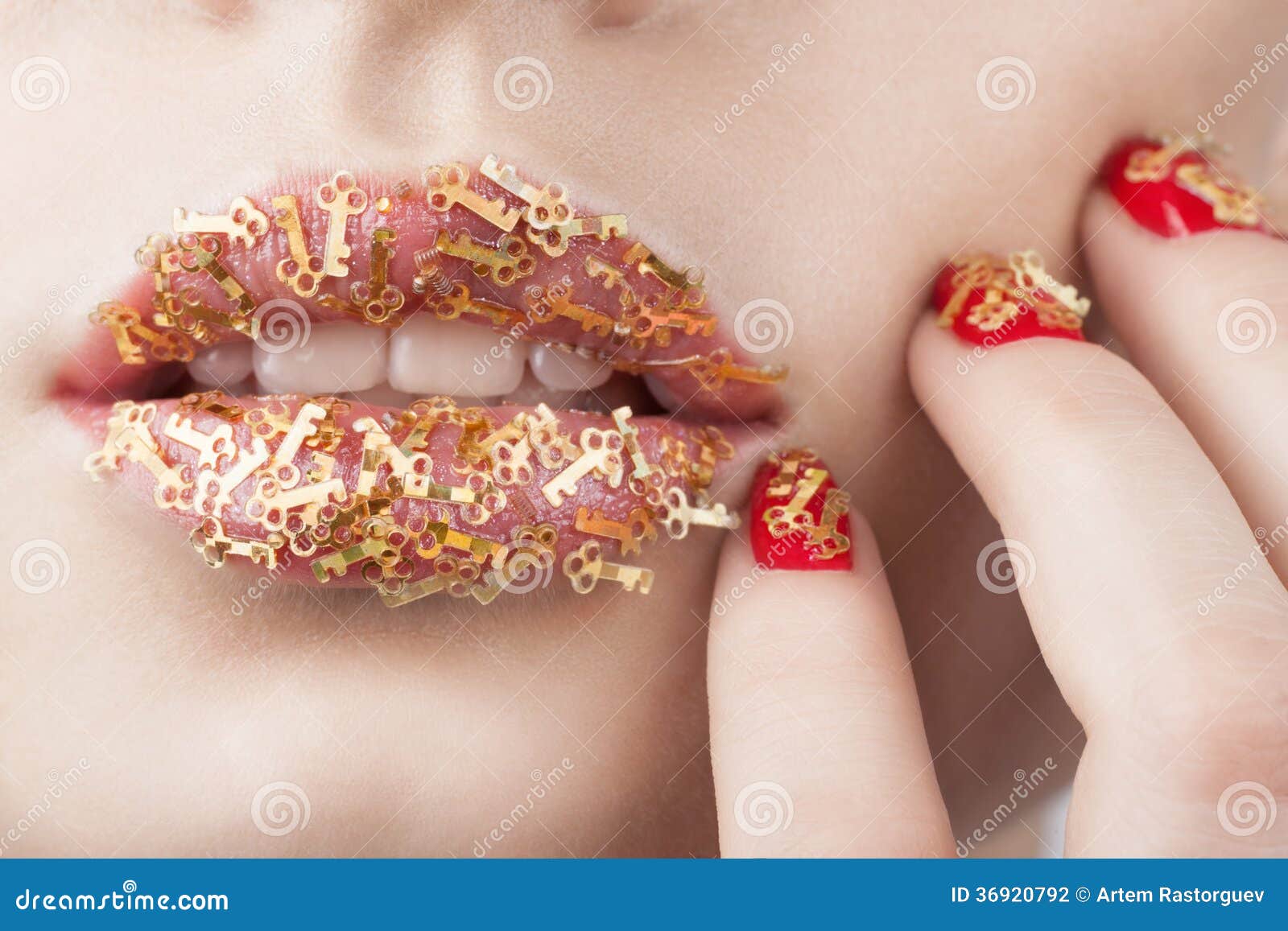 Creative lips and manicure stock photo. Image of creative - 36920792
