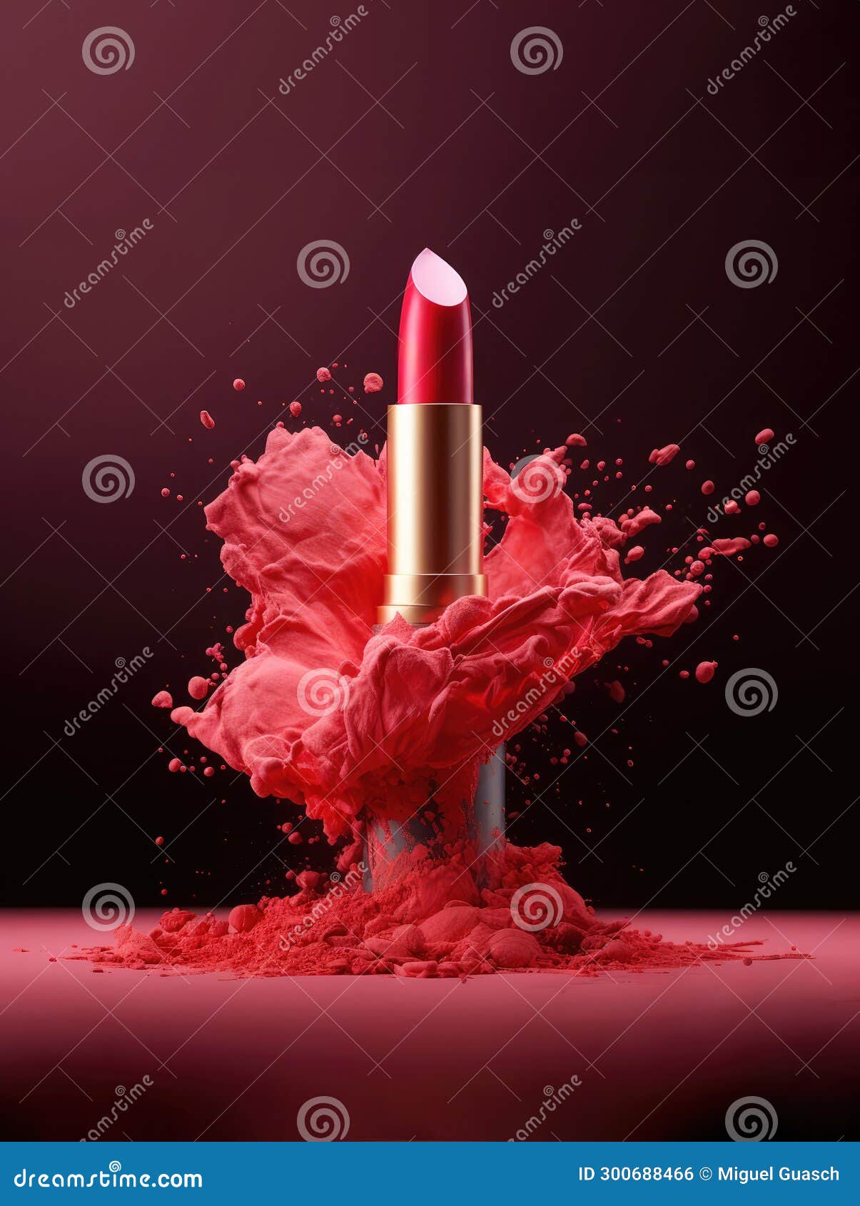Creative Lipstick with Red Color Explosion Stock Illustration ...