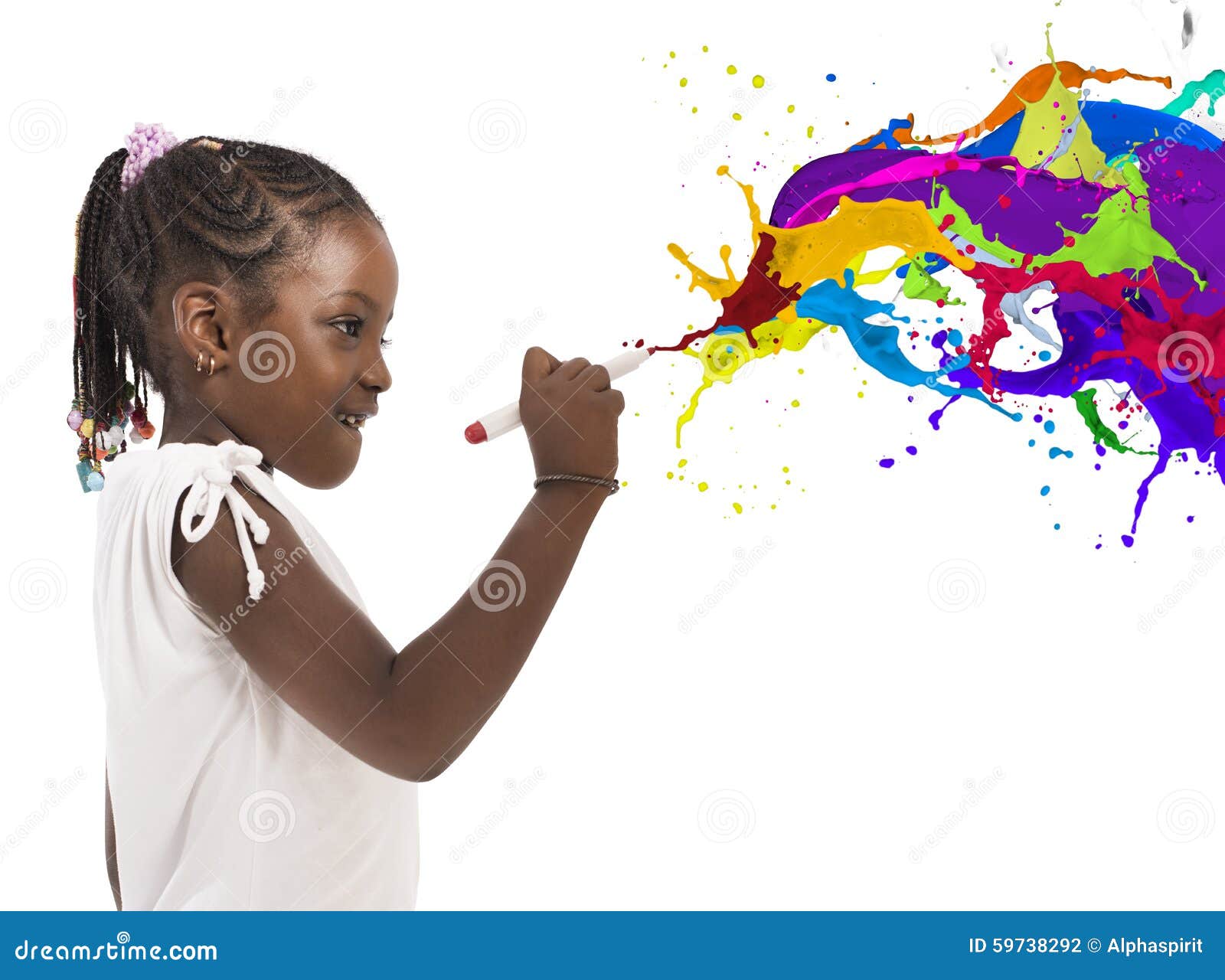 Creative little girl stock photo. Image of imagination - 59738292
