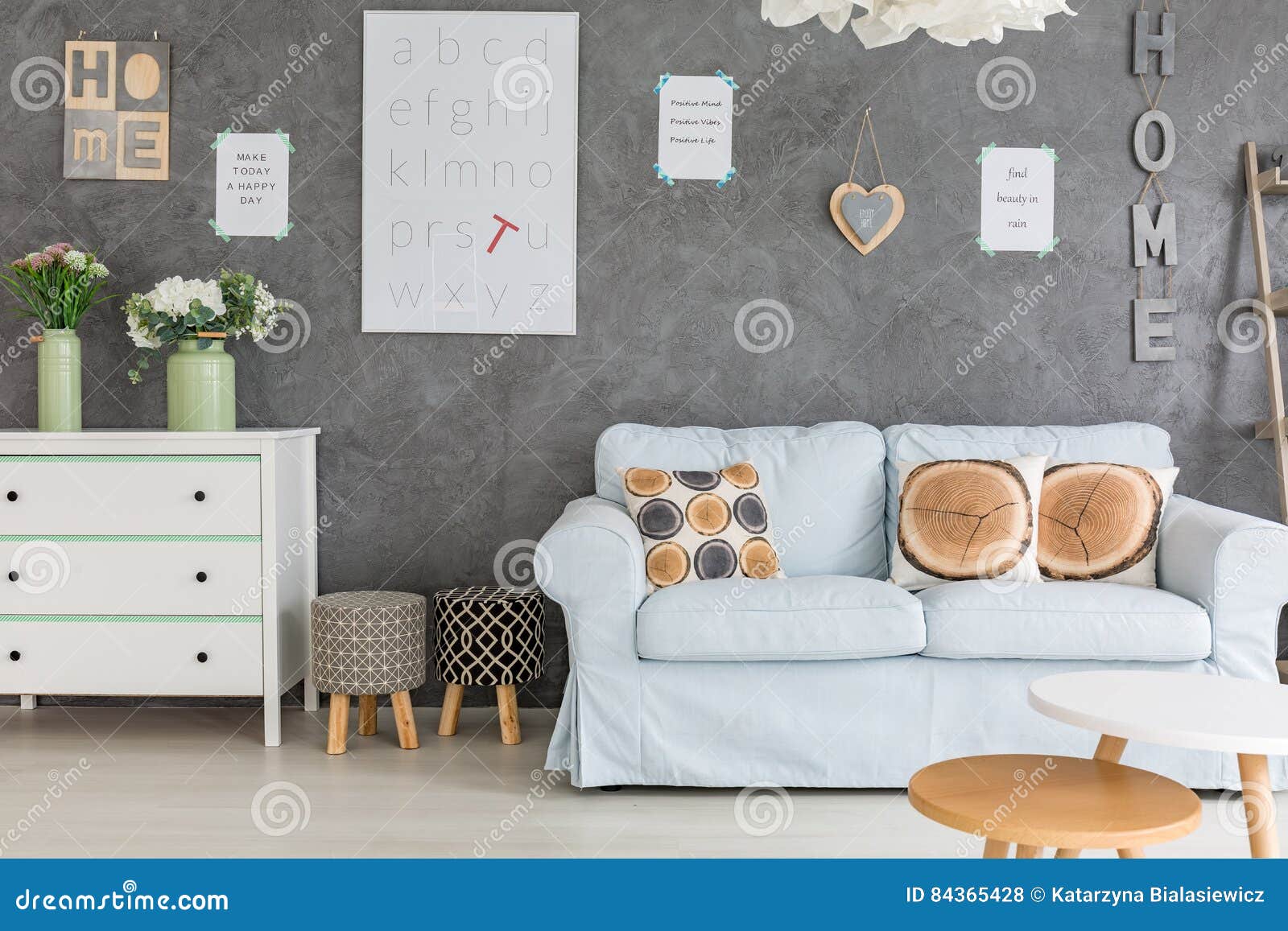 Creative living room stock photo. Image of flat, light - 84365428