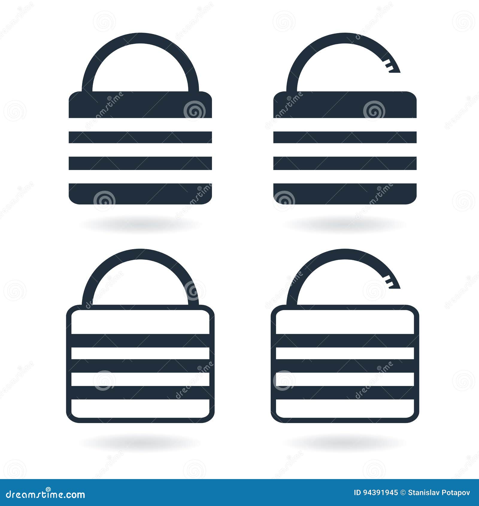 Creative Lock Icon in Trendy Flat Style Isolated on White Stock Vector ...