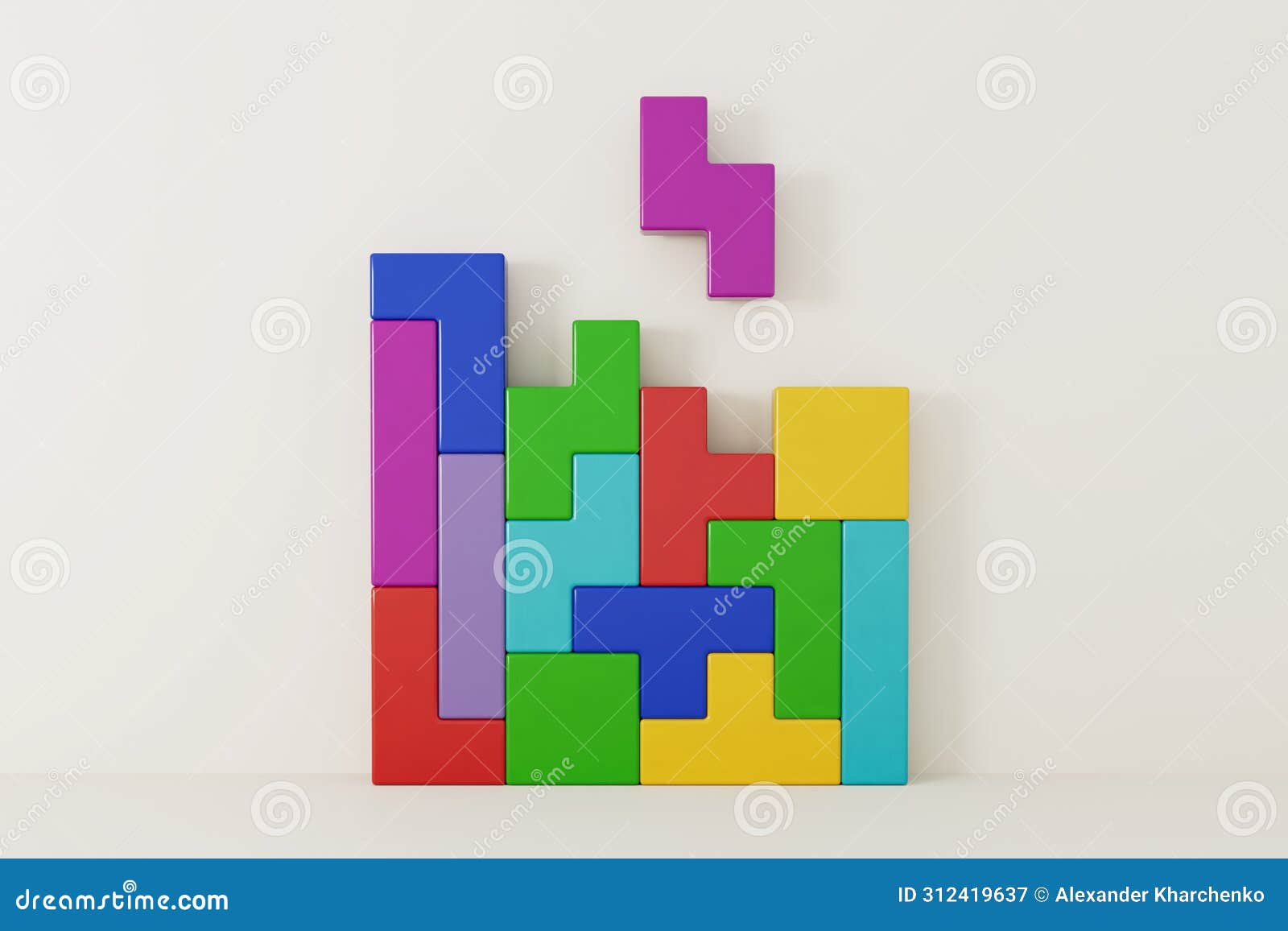 Creative and Logical Thinking Concept. Different Colorful Shapes Wooden ...