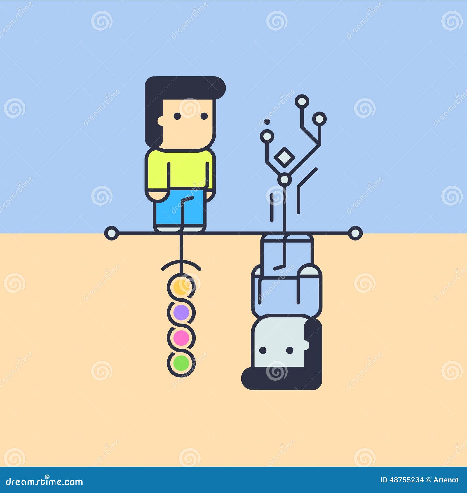 Creative and Logical Thinking of Different People Stock Illustration ...