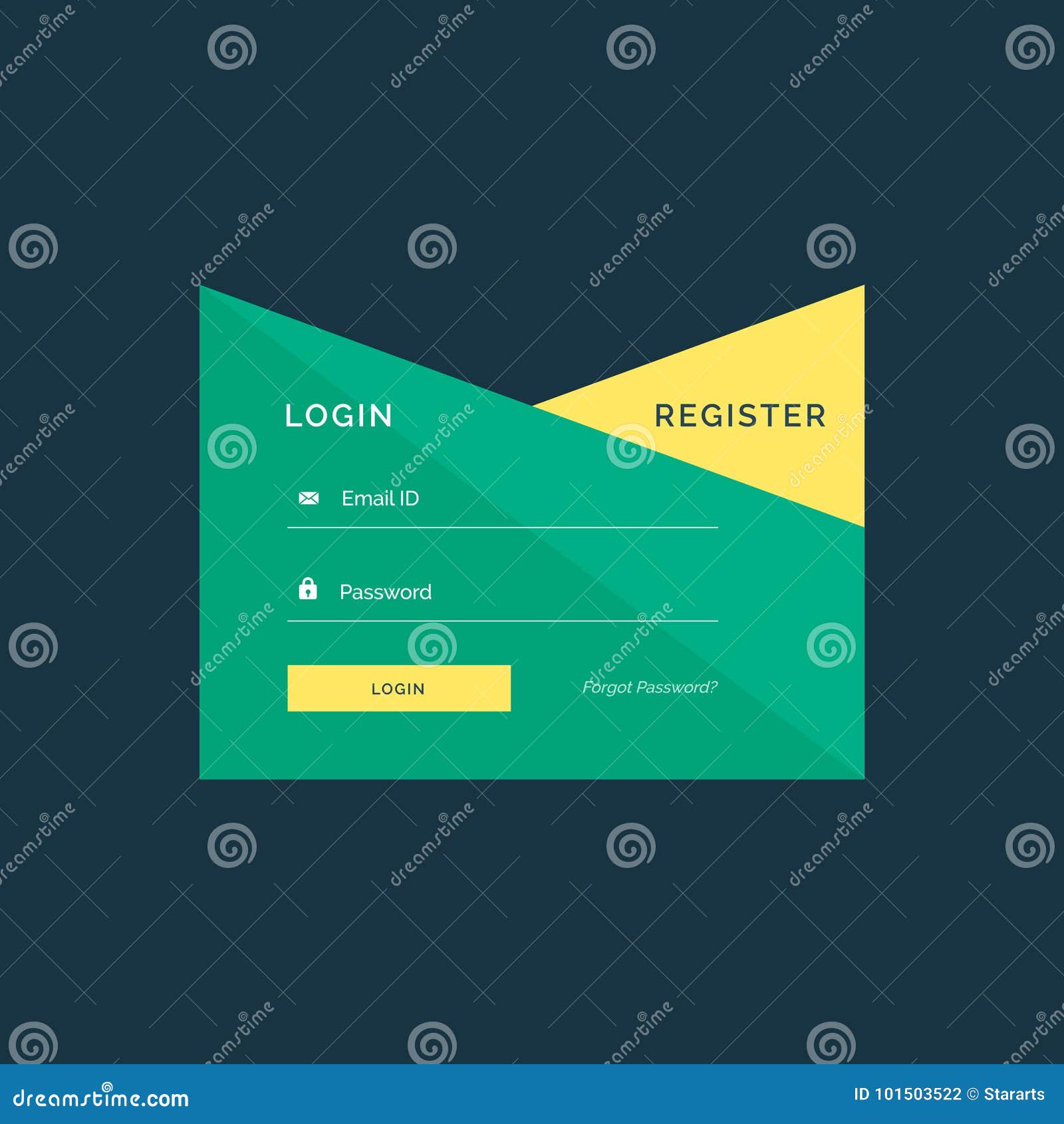 Creative Login Form Ui Template In Dark Theme Vector Illustration ... Creative Login Form Ui Template In Dark Theme Vector Illustration ...