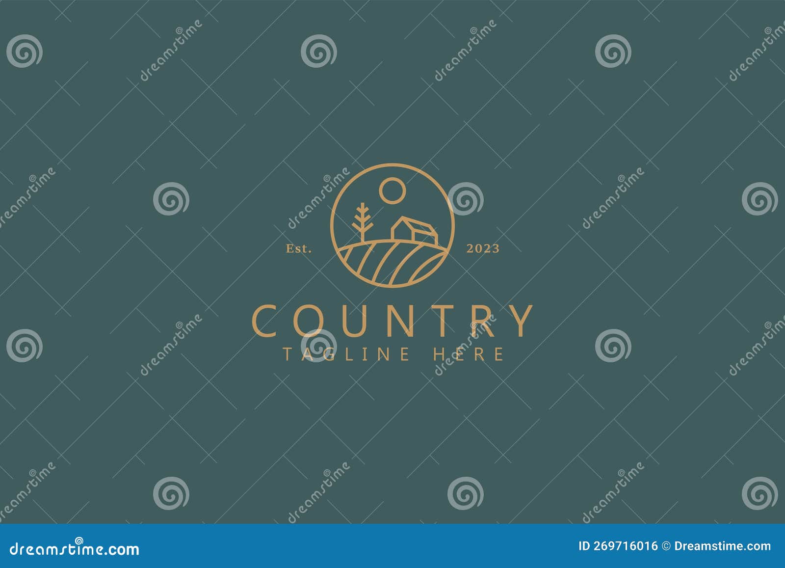 Creative Logo Badge Countryside View Landscape Stock Vector ...
