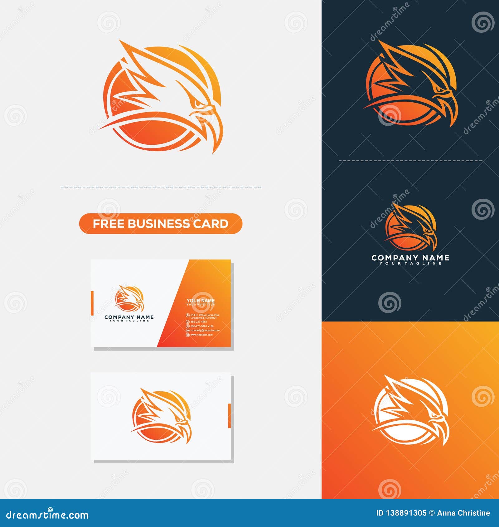 Eagle Head Creative Logo and Business Card Design Stock Vector ...