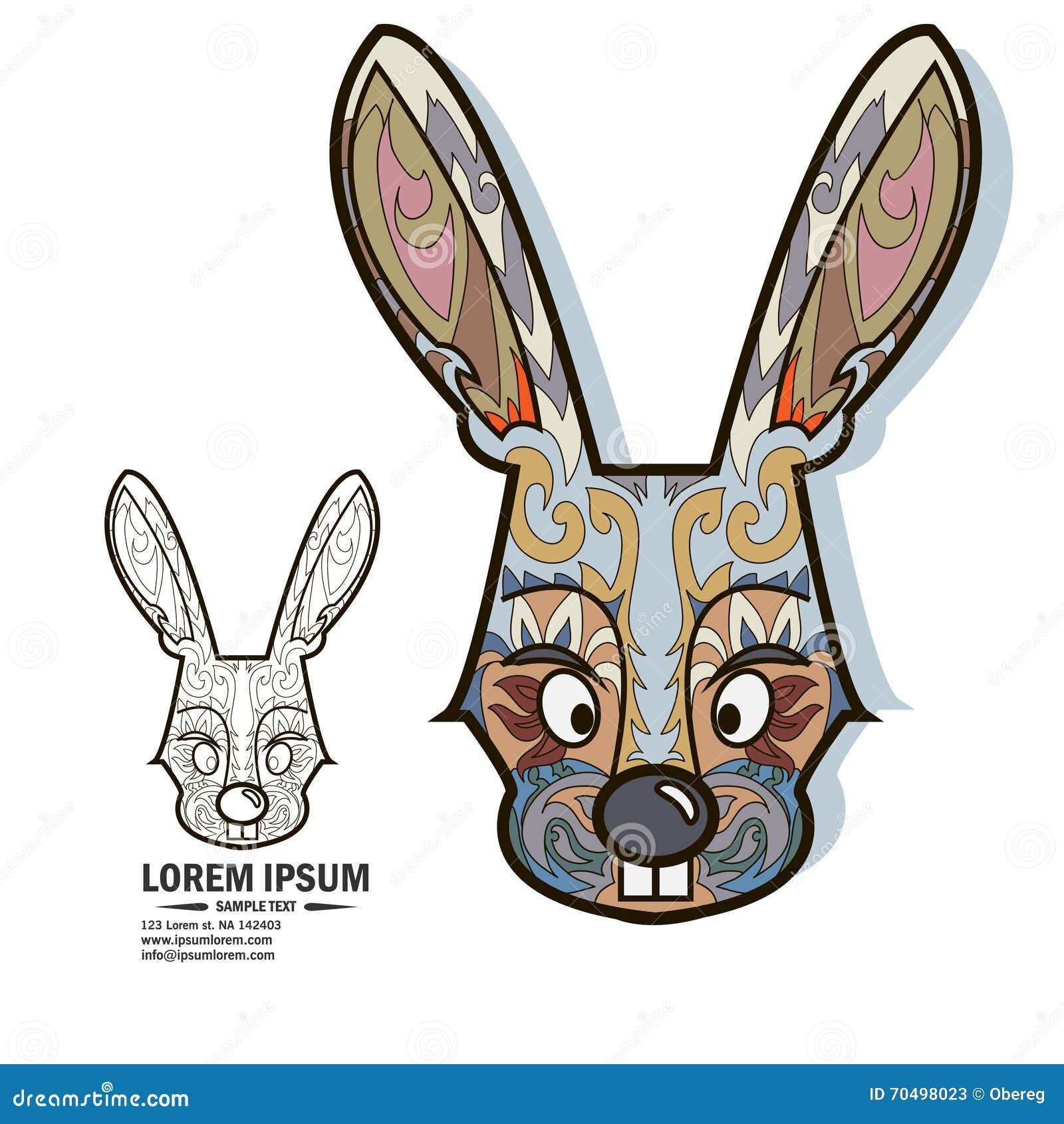Creative Logo and Design Elements with Rabbit. Stock Vector ...