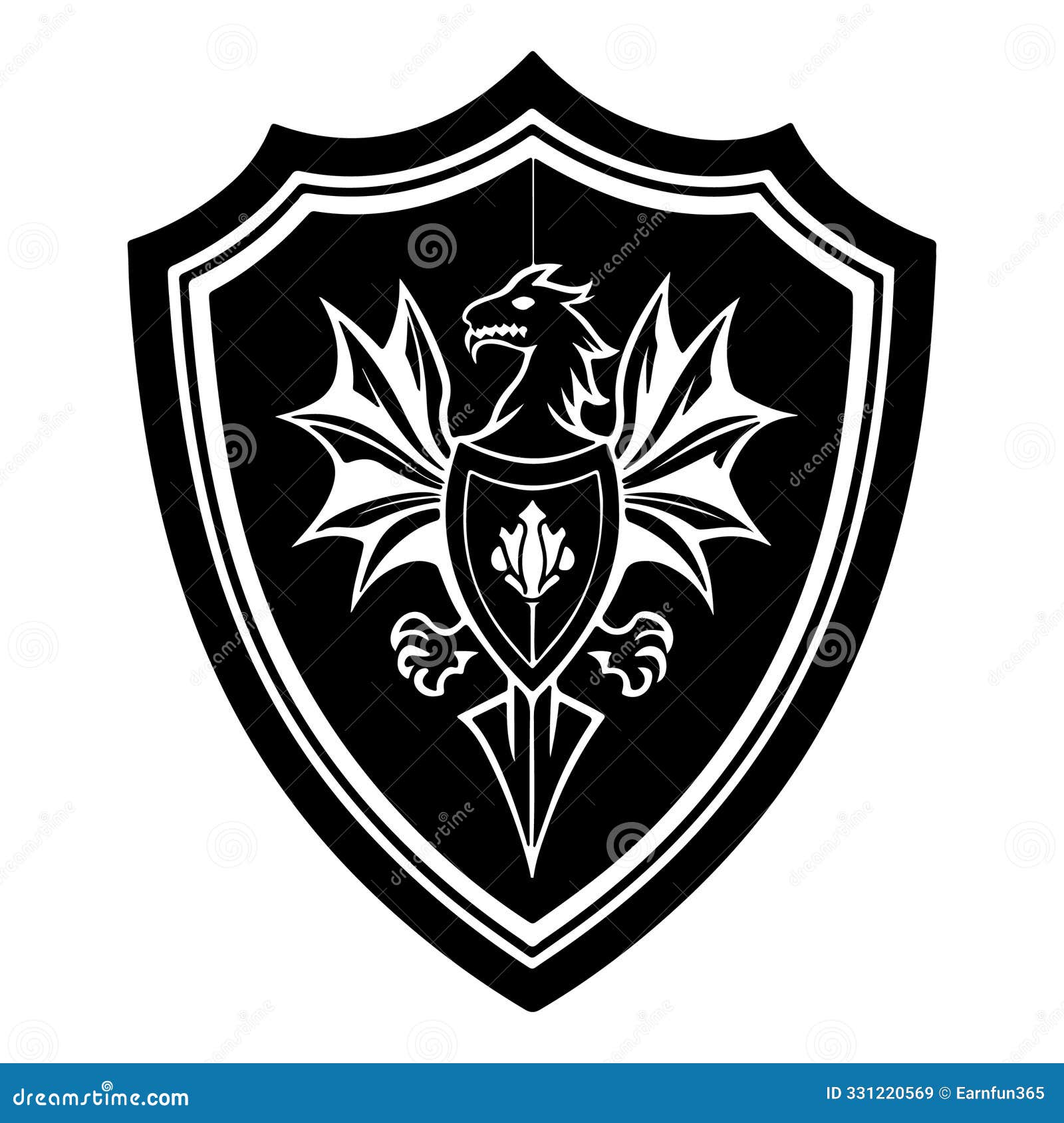 Creative Logo Design of a Shield Logo with a Heraldic Emblem in ...