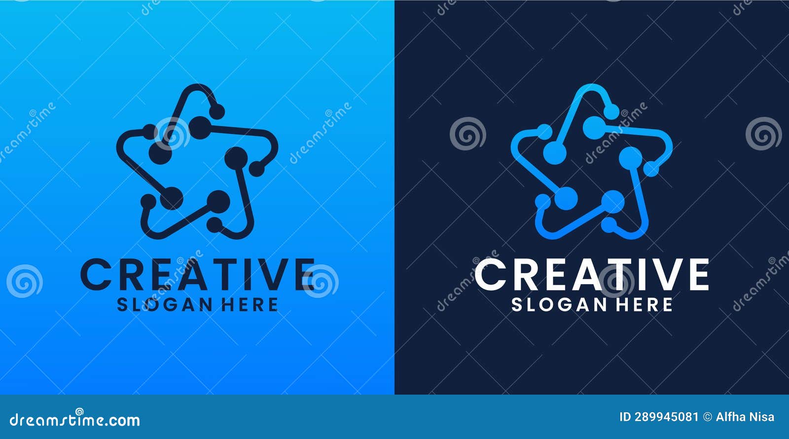 Creative Logo Design with Star Technology Stock Illustration ...