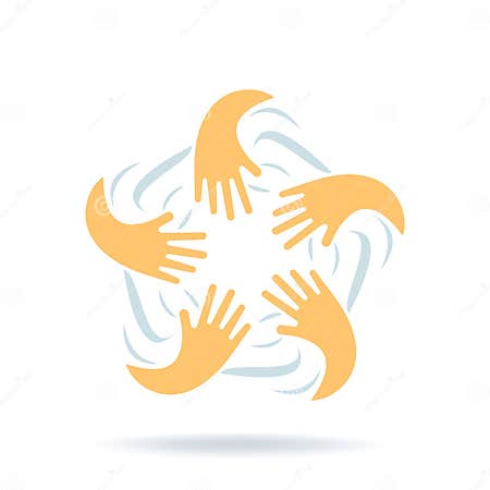 Creative Logo with Hands Connection, Friendship and Unity Concept ...